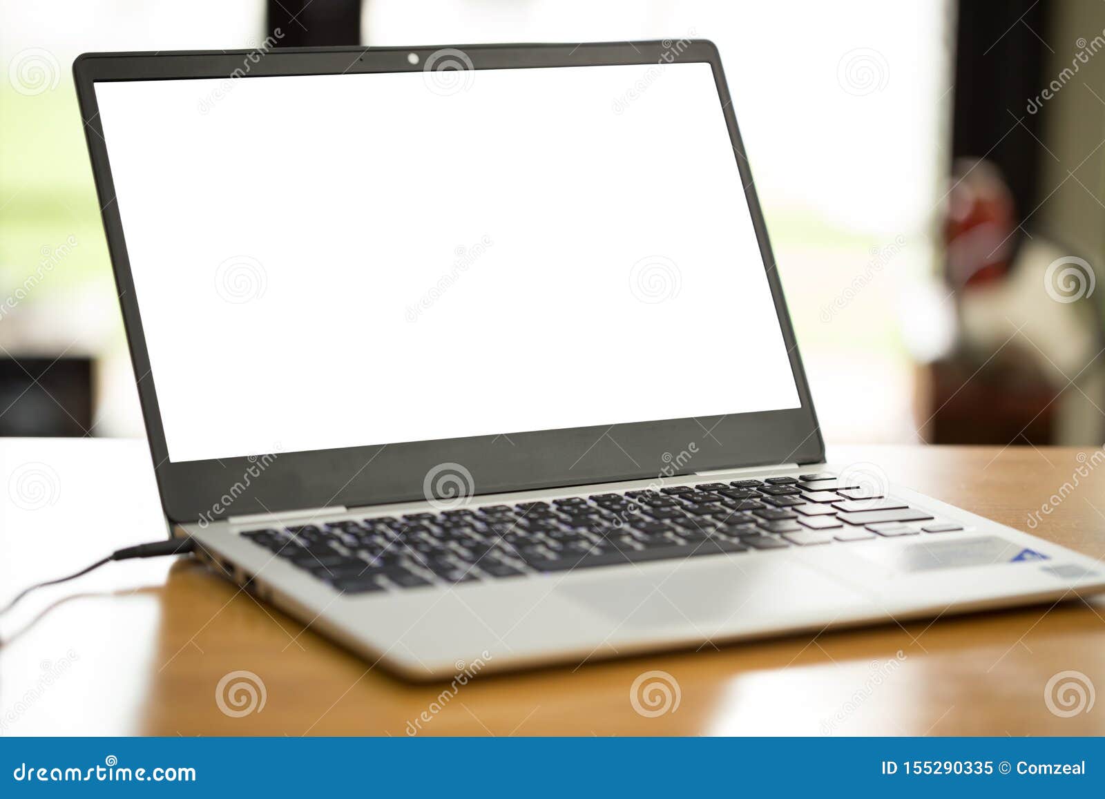 Mockup Image Of Laptop With Blank White Screen Royalty-Free Stock Photo ...