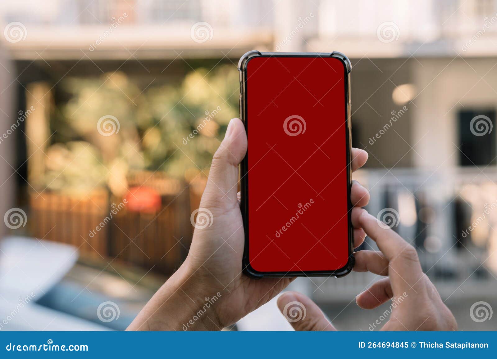 Mockup Image of Smartphone with Blank Viva Magenta Screen Stock Image ...
