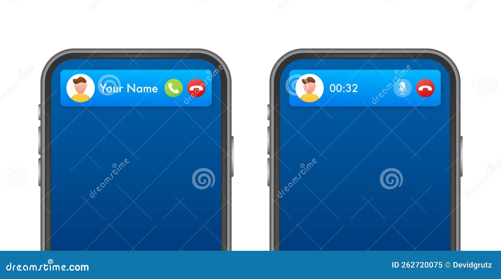 Mockup Incoming Call. Call Screen Interface. Vector Stock Illustration ...