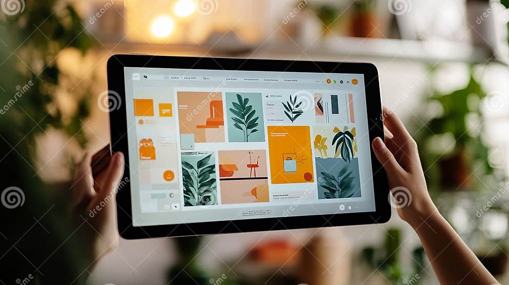 A Mockup of an Interactive Ad Design on a Tablet with Bright, Engaging ...