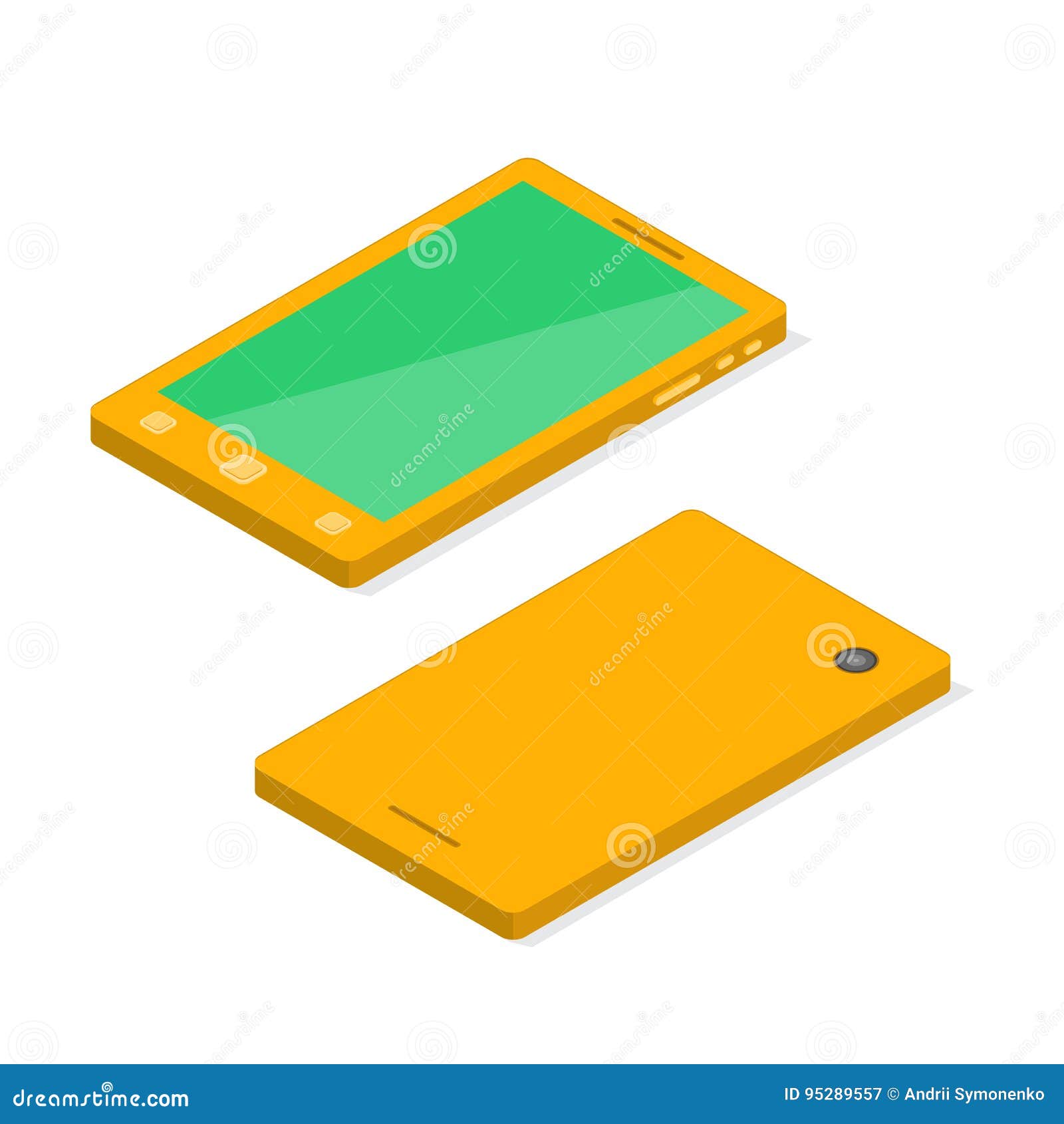 Mockup Isometric Phone. Vector Illustration Stock Vector - Illustration ...