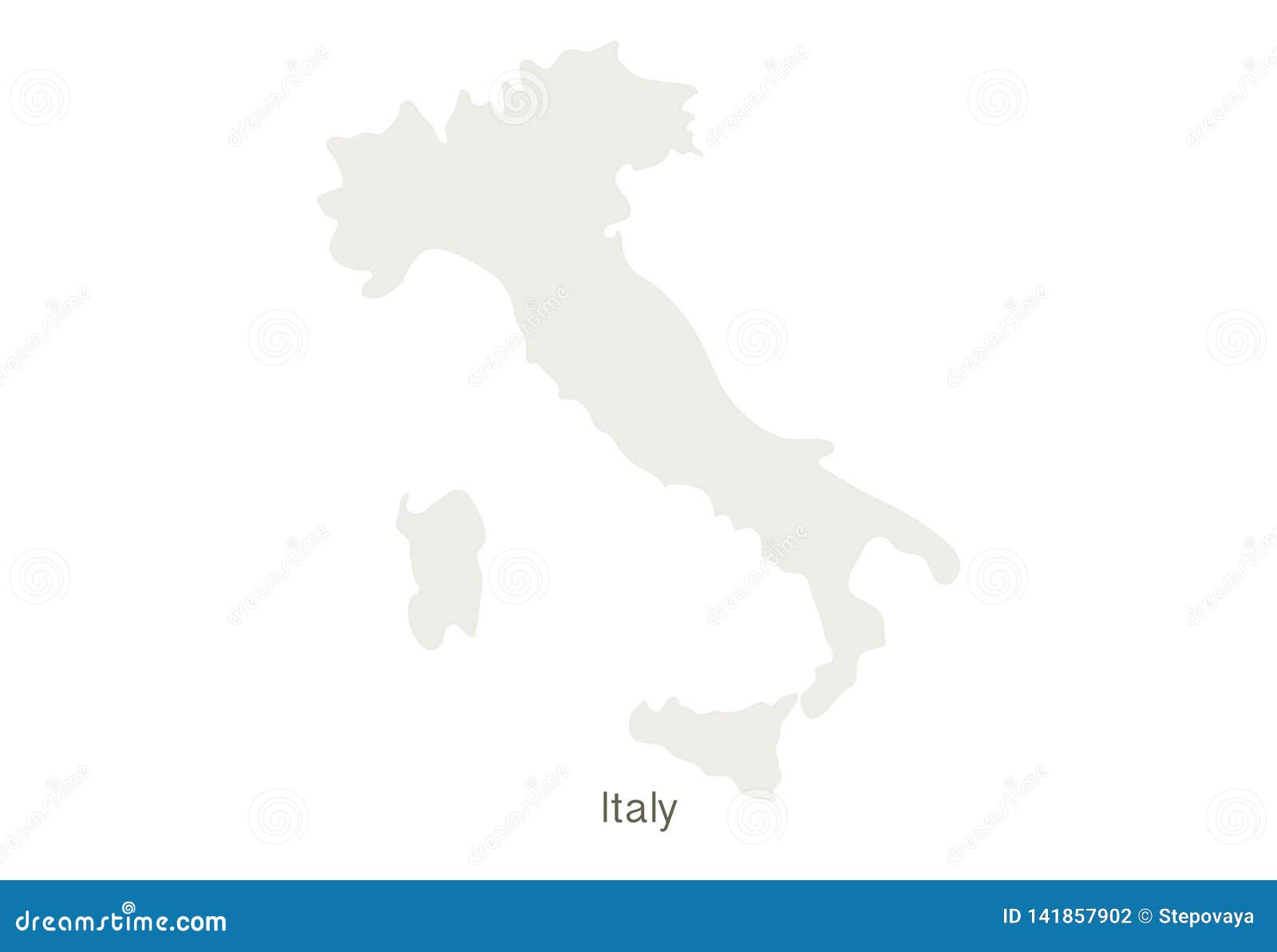 Mockup of Italy Map on a White Background. Vector Illustration Template ...