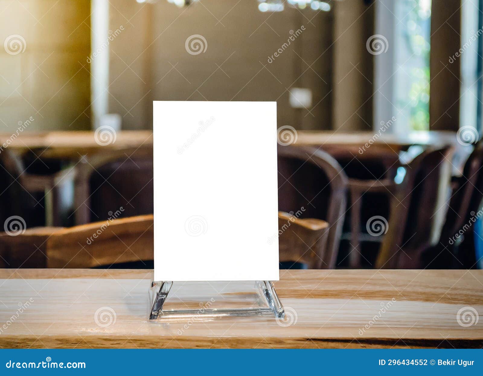 Mockup Label, Blank Menu Frame in Bar Restaurant. Stand for Booklets ...