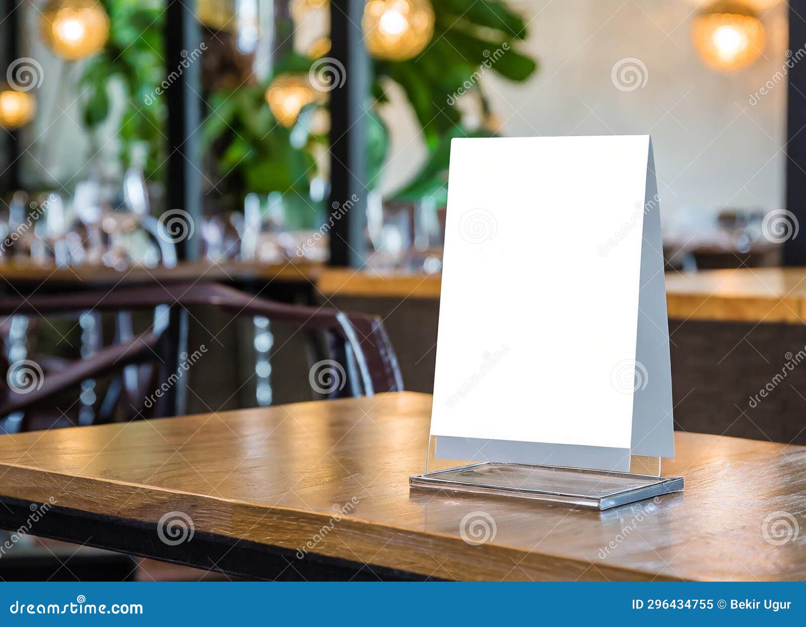 Mockup Label, Blank Menu Frame in Bar Restaurant. Stand for Booklets ...