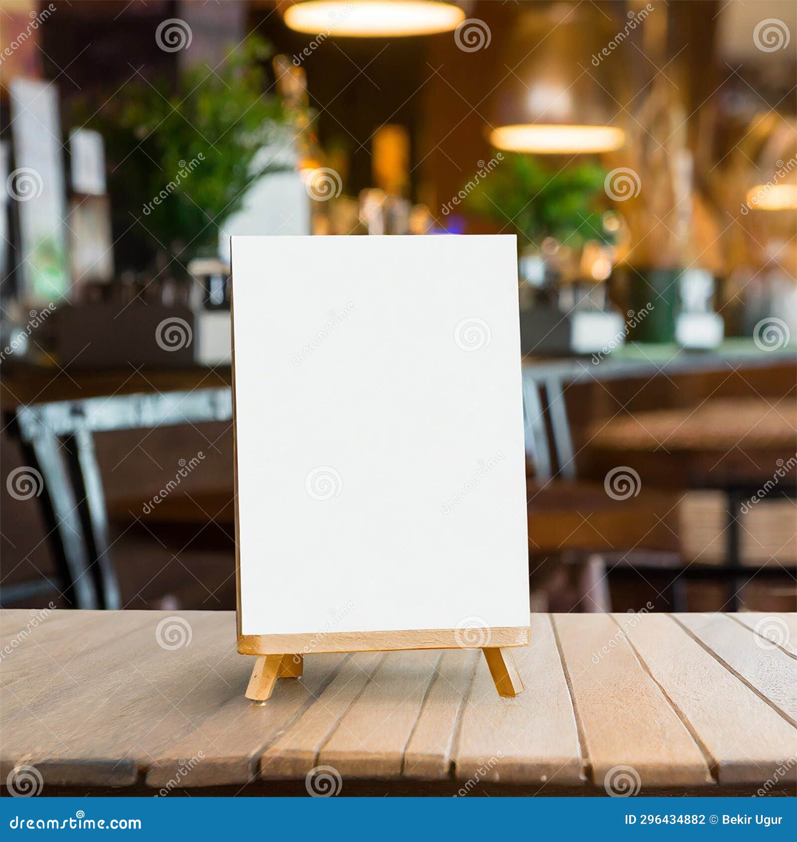 Mockup Label, Blank Menu Frame in Bar Restaurant. Stand for Booklets ...