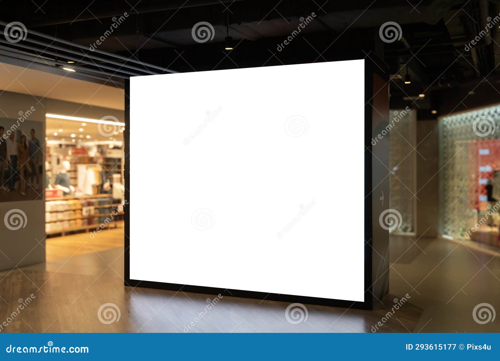 Mockup of Large Led Screen a Front of Shop in Shopping Mall Stock Image ...