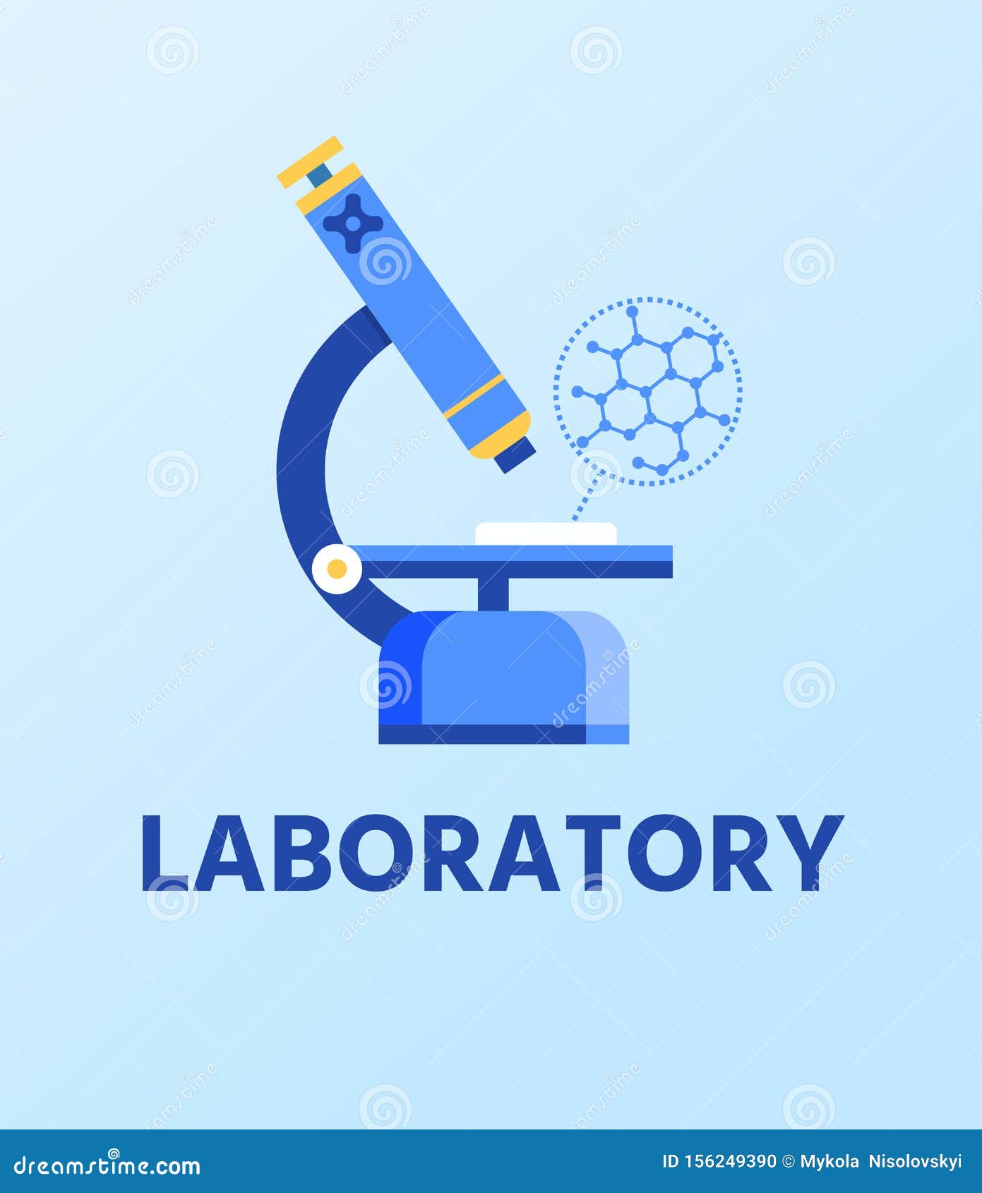 Mockup with Lettering Laboratory and Microscope Stock Vector ...