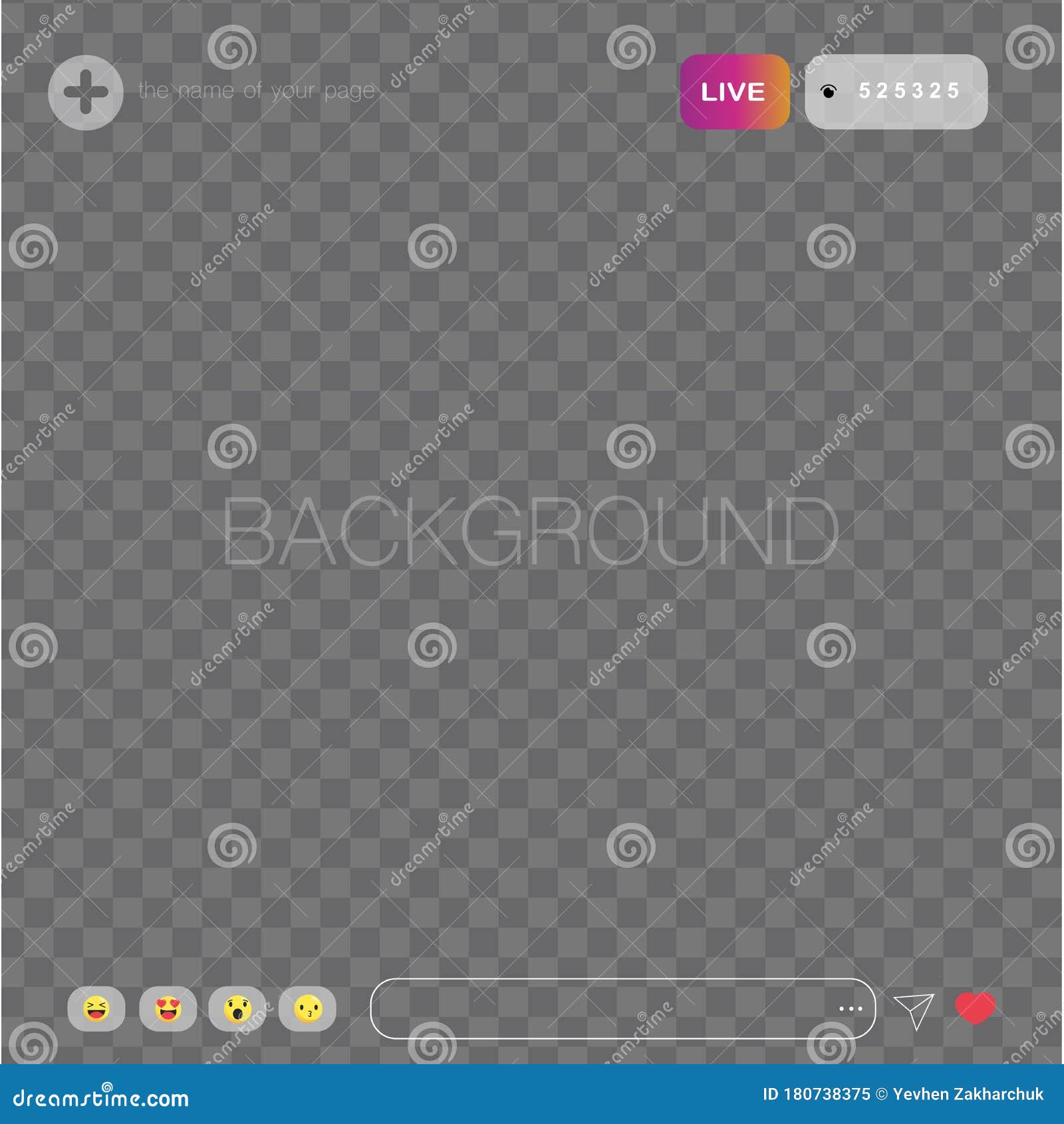 The Mockup is Live Streaming. Streaming Video with Emoji. the Template ...