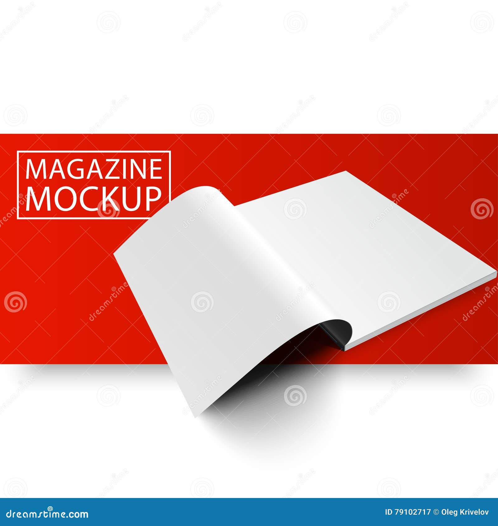 Mockup Magazine Red Line8-01 Stock Vector - Illustration of shadow ...