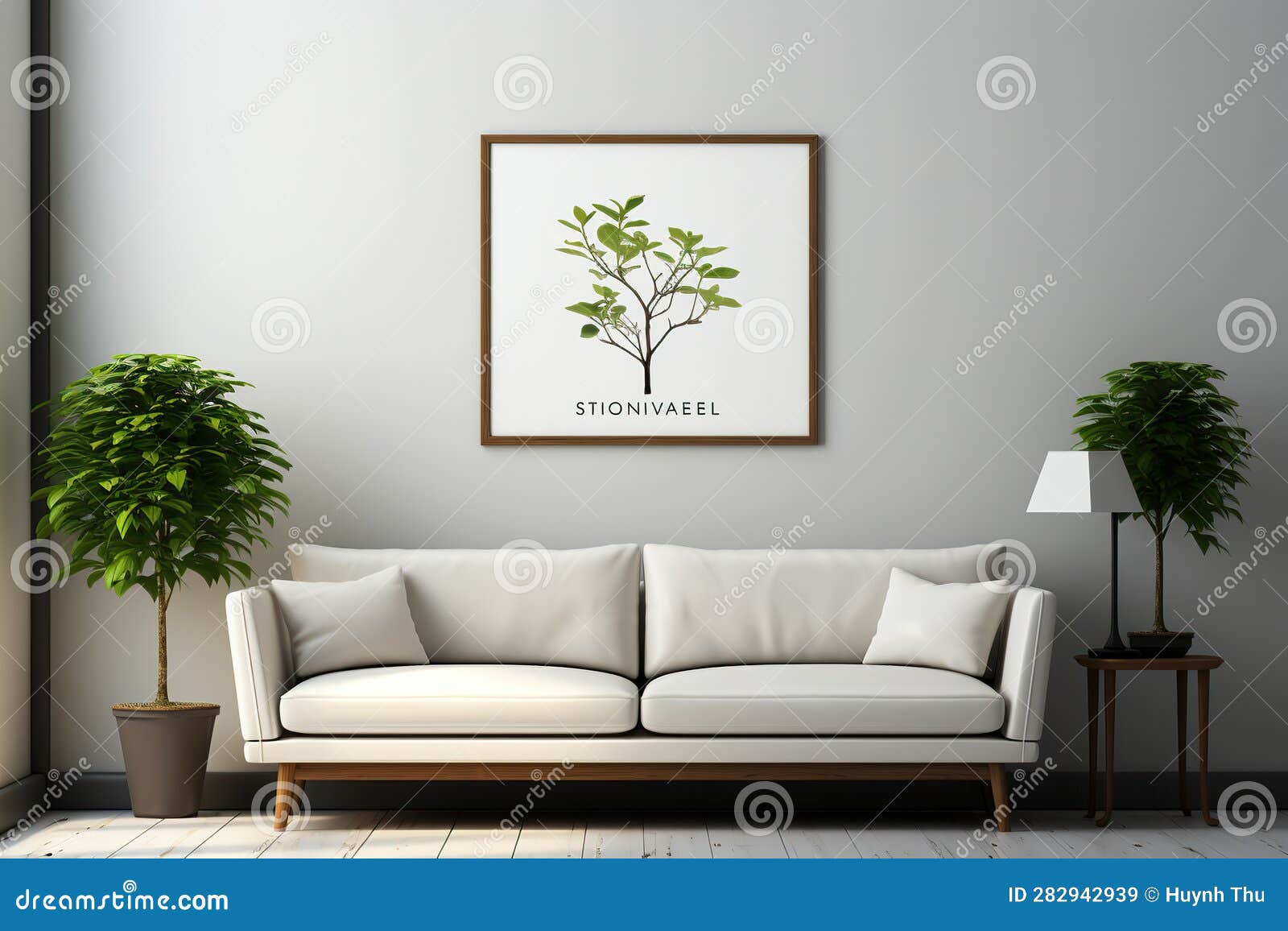 Mockup a Minimalist Interior Design Room Featuring a Horizontal 3:2 ...