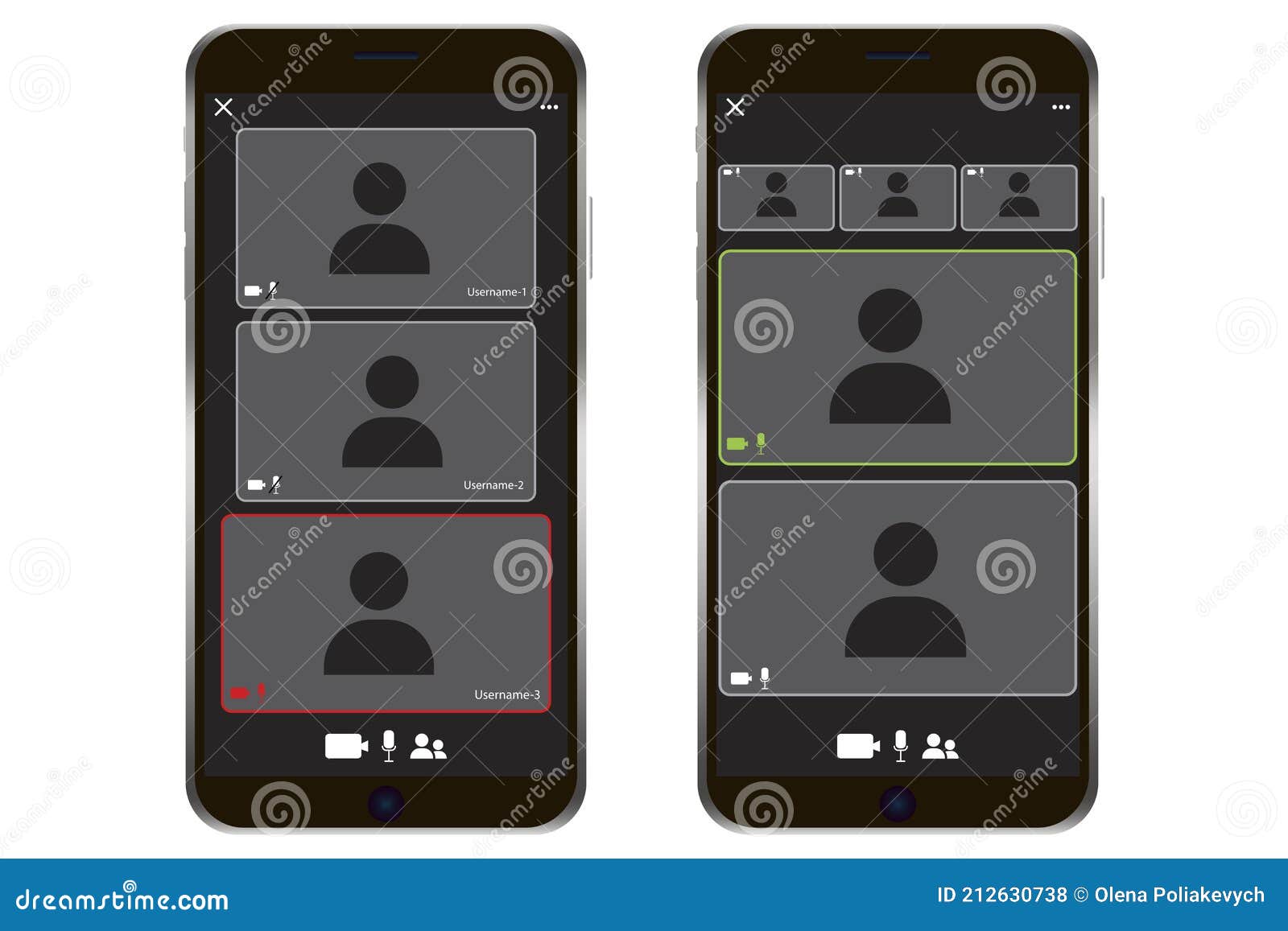 Mockup for Mobile Device Design. Smartphone Screen. Zoom Phone ...