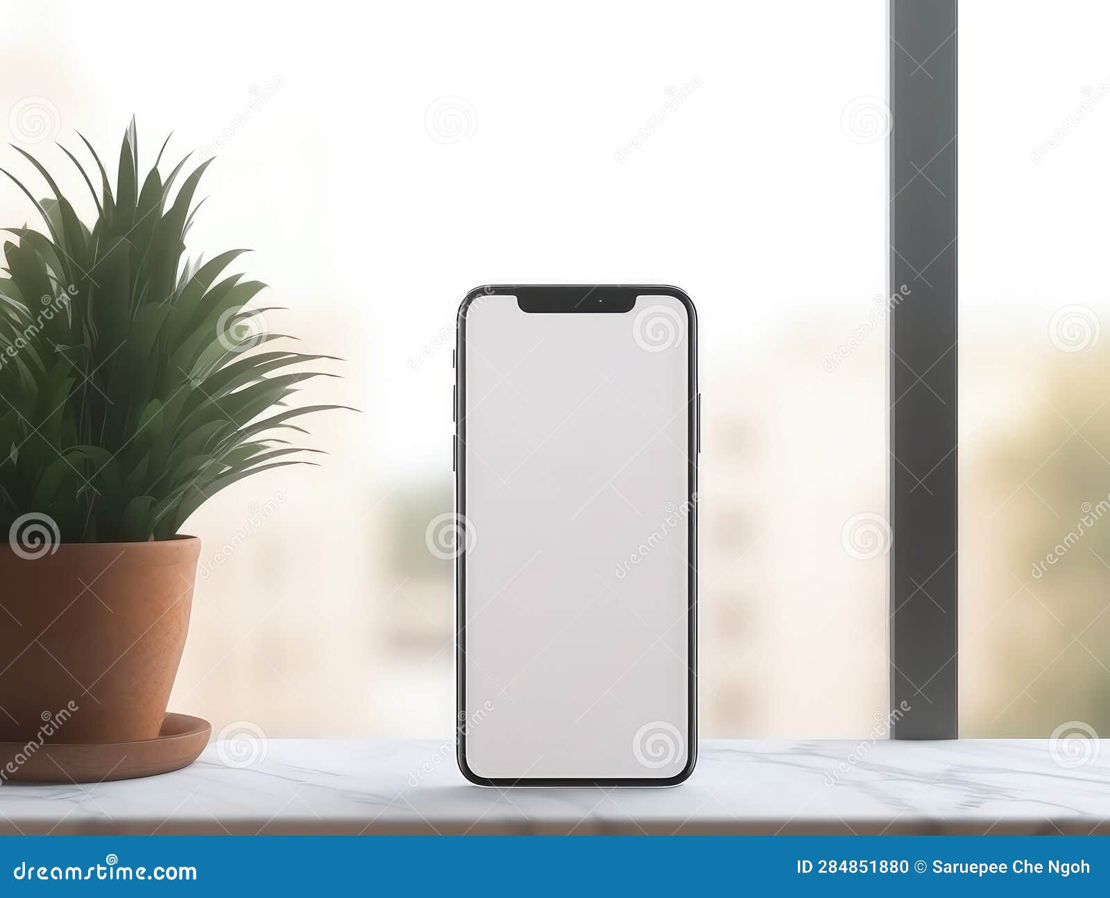 Mockup Mobile Phone Blank White Screen, Smartphone Empty Display Use ...