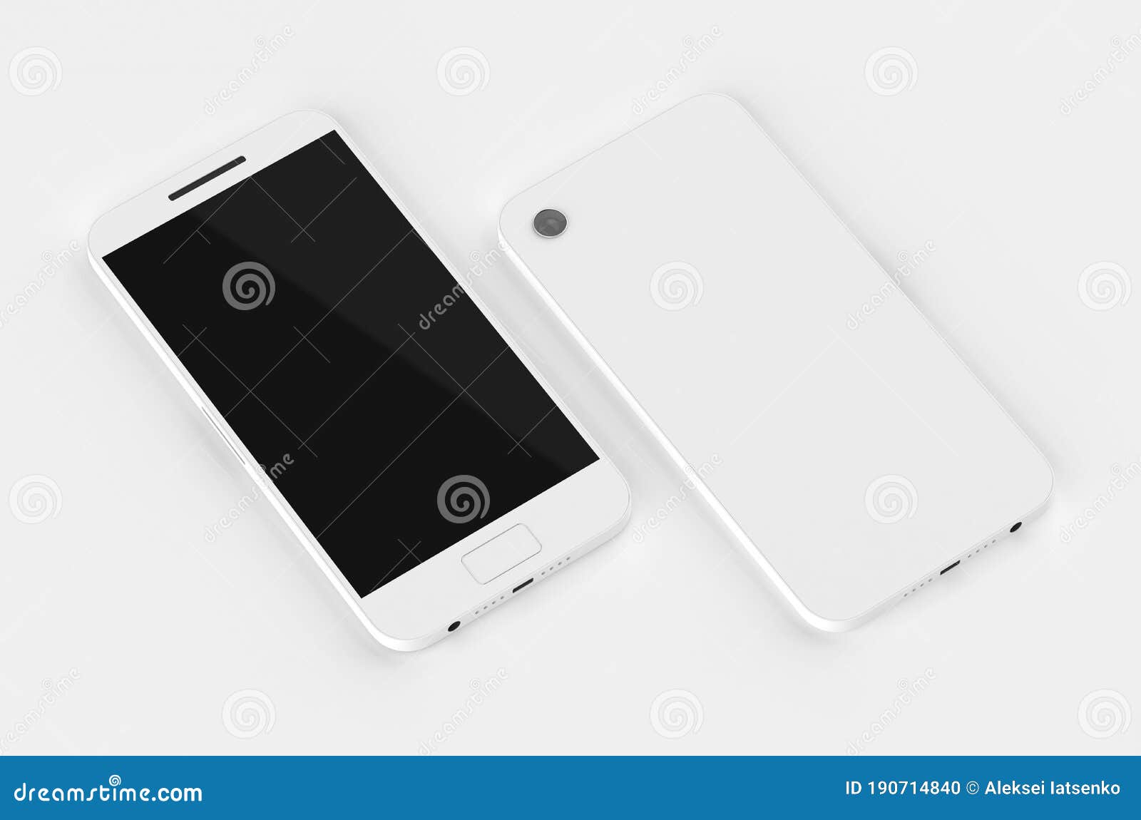Mockup of Mobile Phone Cellphone Device 3d Render Stock Illustration ...