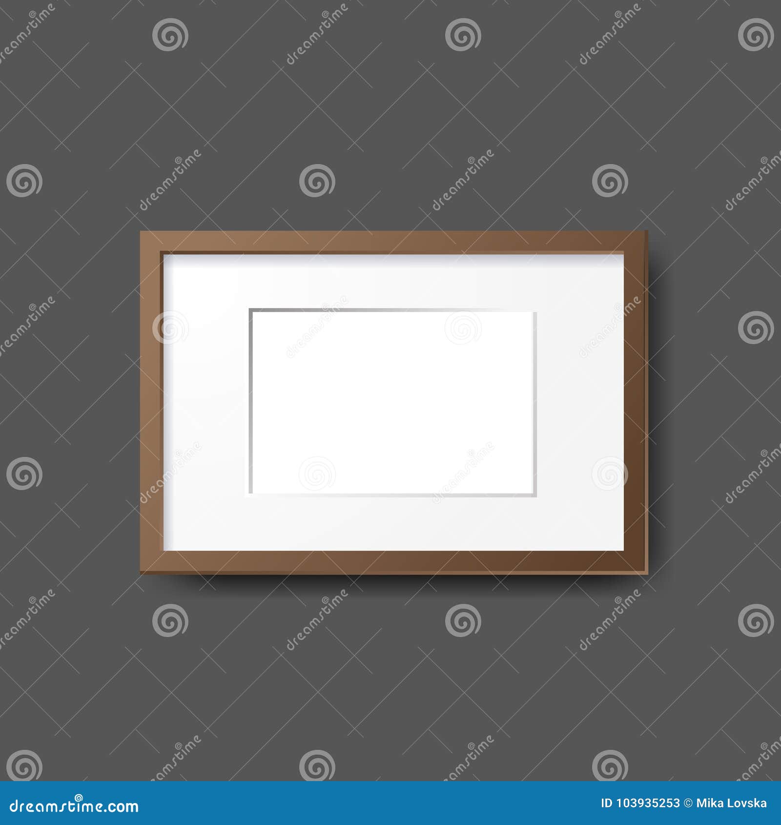 Mockup Modern Empty Frames on Wall. Layout Template. Realistic Mockup ...