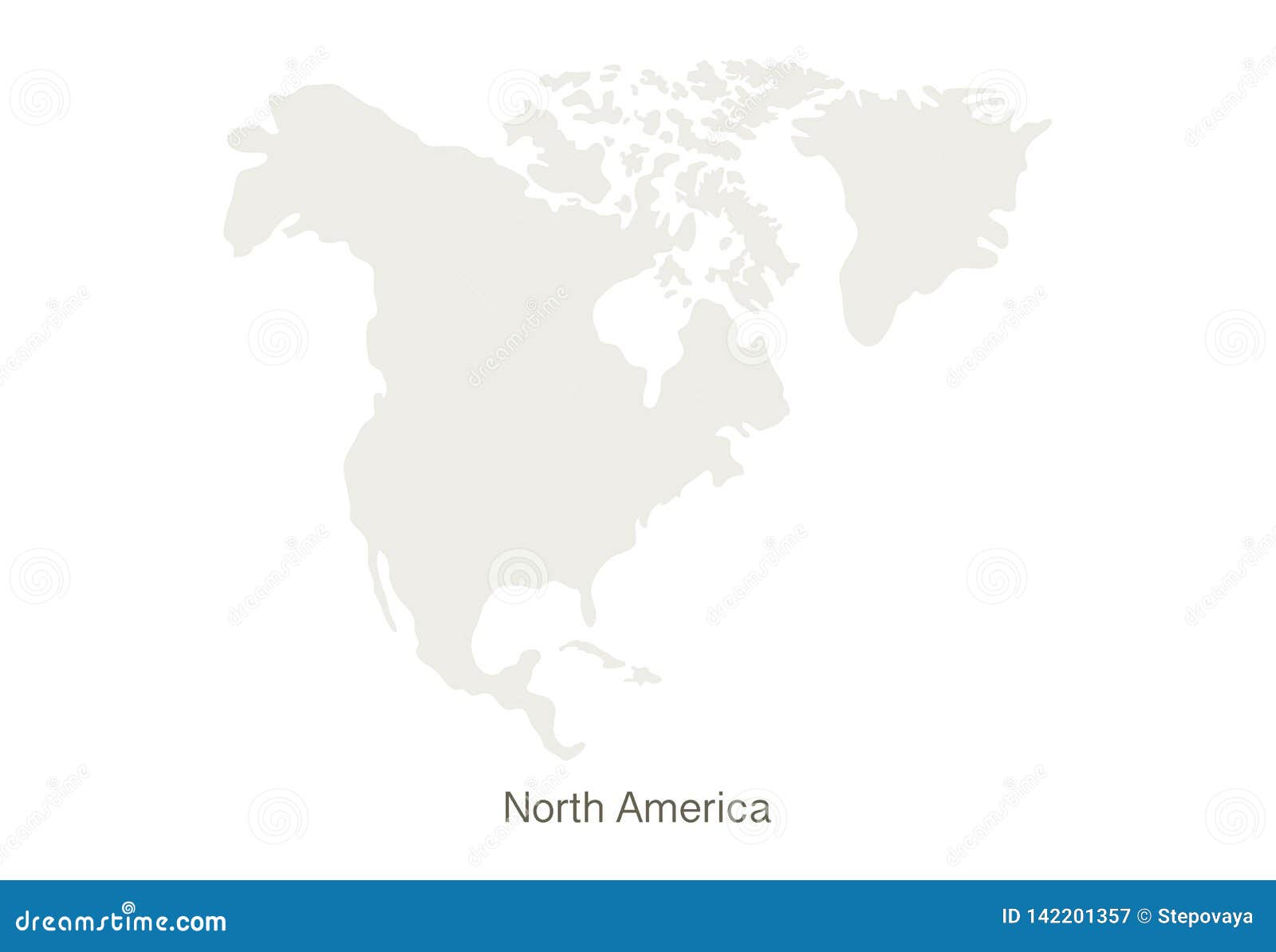 Mockup Of North America Map On A White Background. Vector Illustration ...