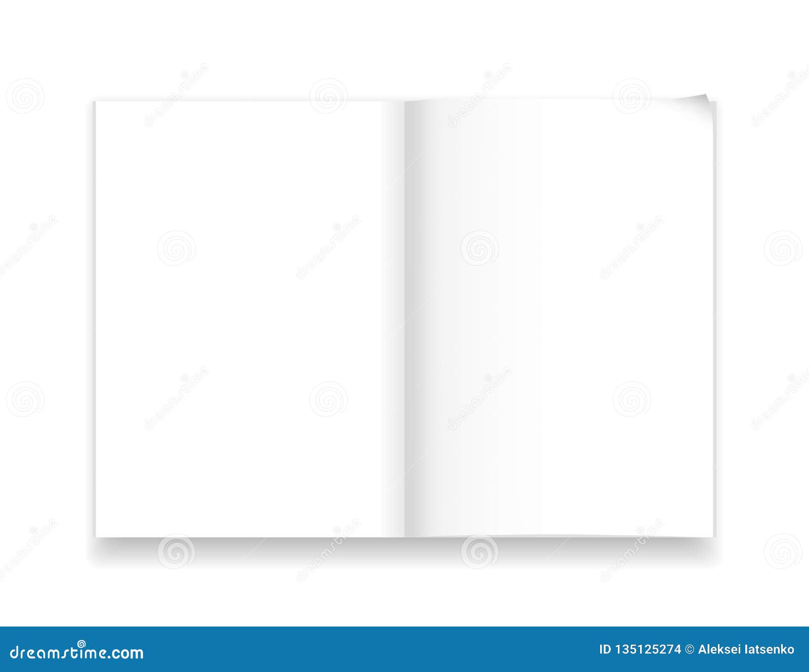 A4 Mockup Notebook Template Opened Spread Isolated Stock Vector ...