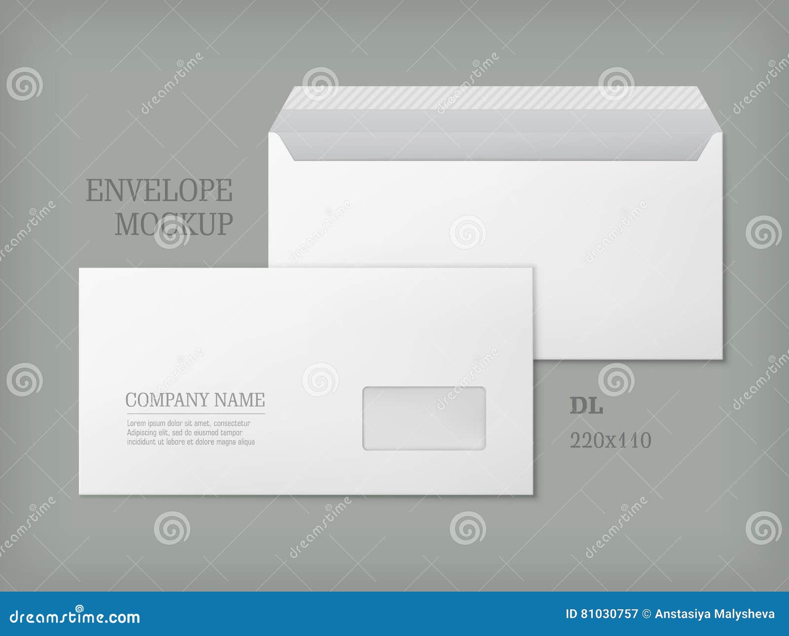 Mockup Open and Closed Envelopes. Stock Vector - Illustration of mockup ...