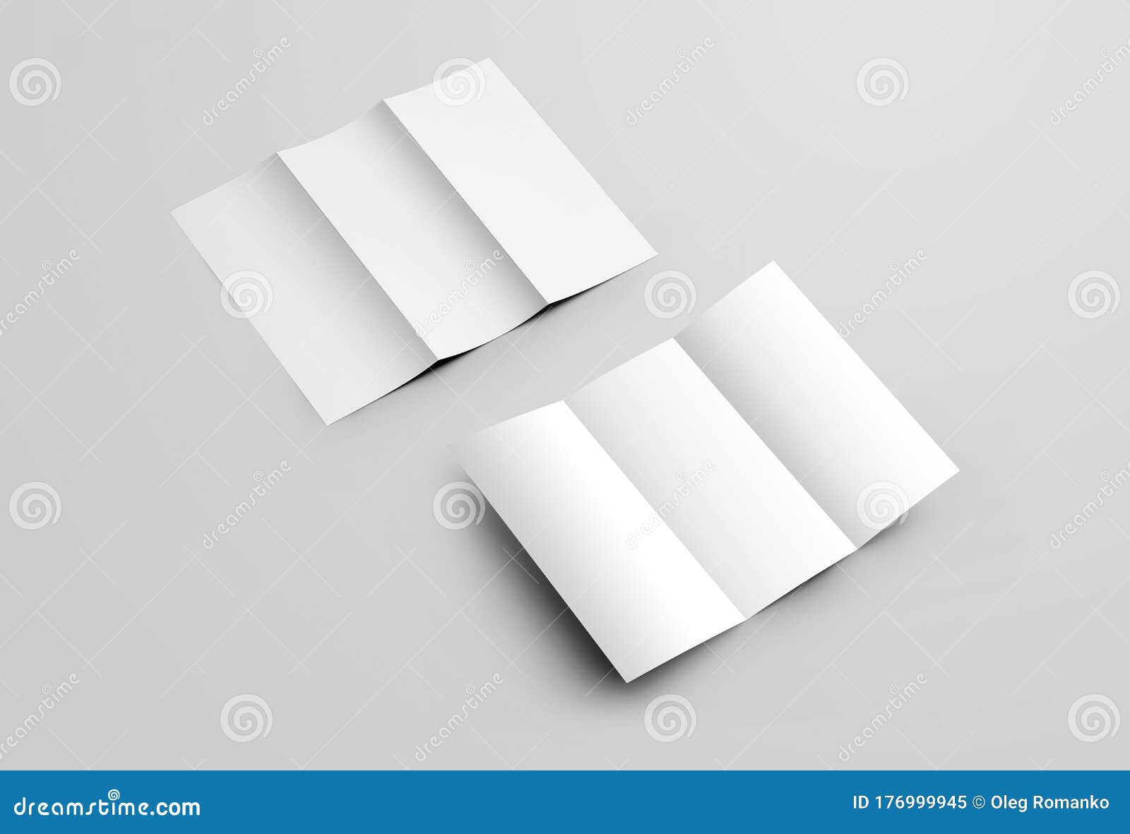 Mockup Of Standard Blank Booklets, Open White Leaflets, For ...