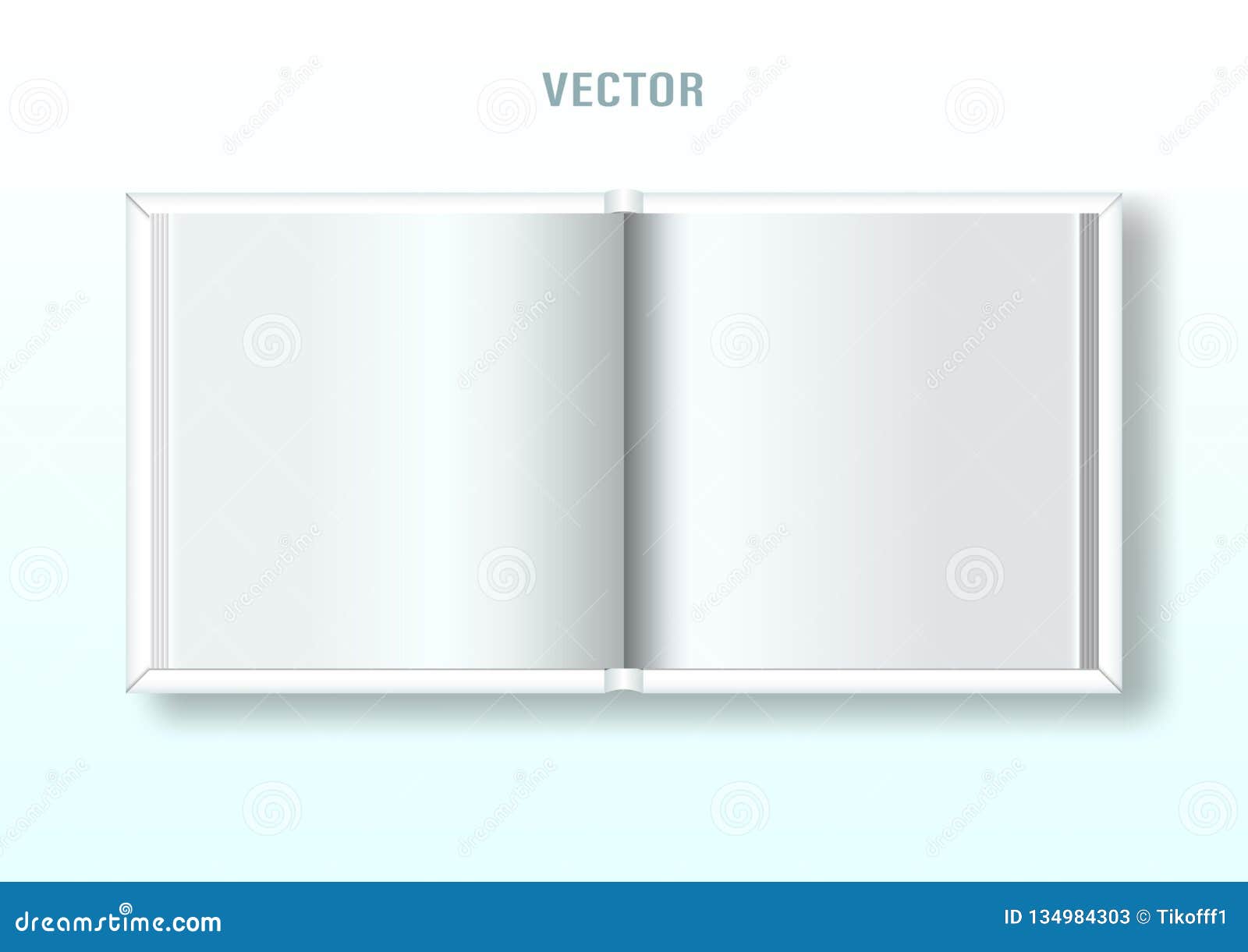 Mockup of Opened Blank Square Book at White Background Stock Vector ...