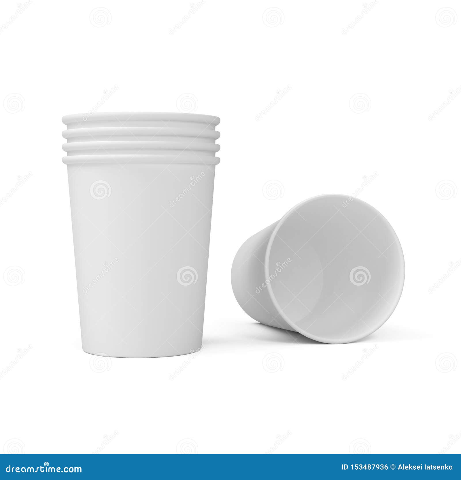 Mockup Paper Cup 3d Render Illustration Isolated Stock Illustration ...