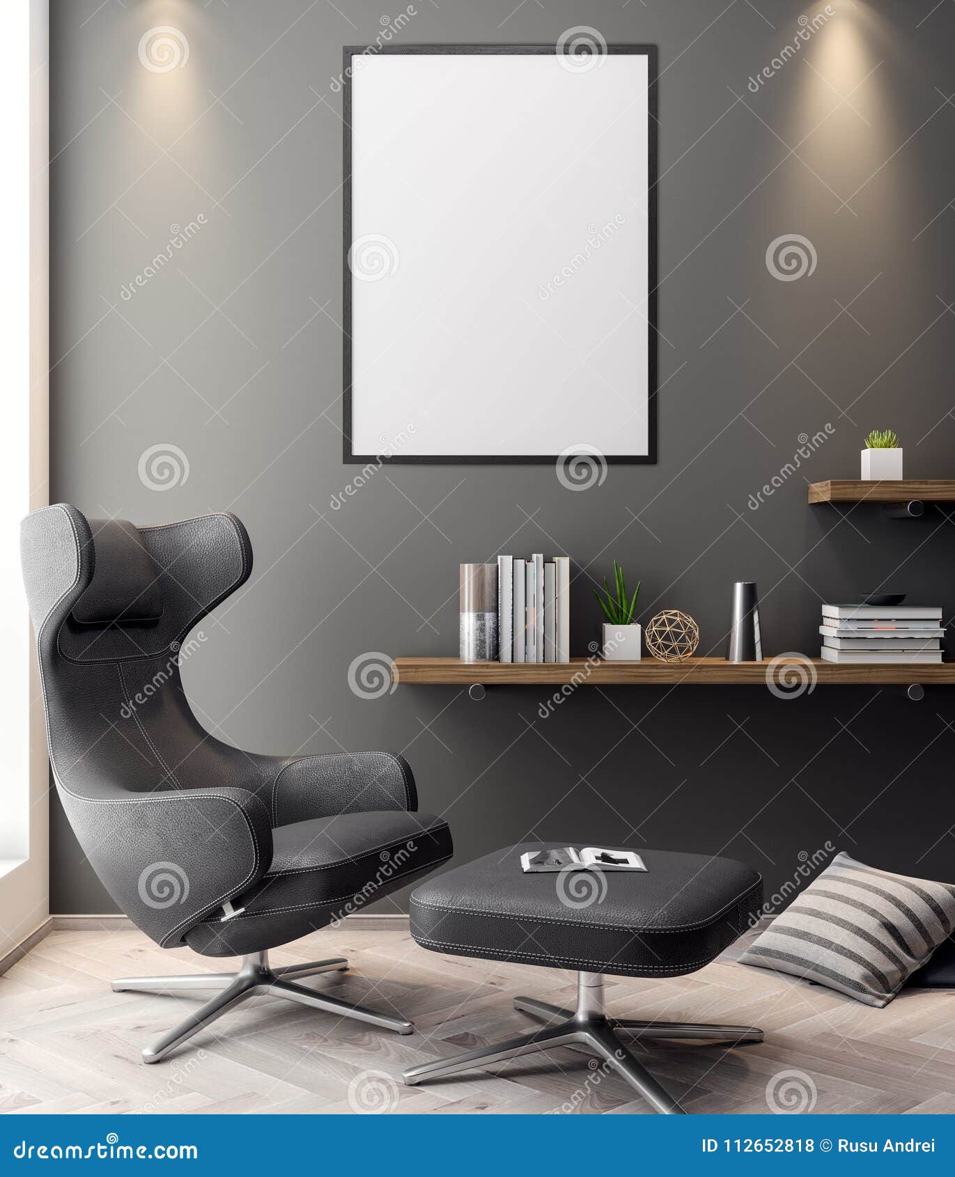 Mockup Poster in the Interior, 3D Illustration of a Modern Design Stock ...