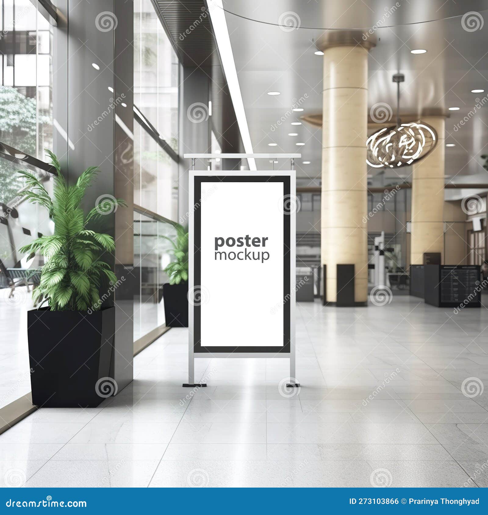 Mockup Poster Media Template Ads Display 3d Rendering Stock ...