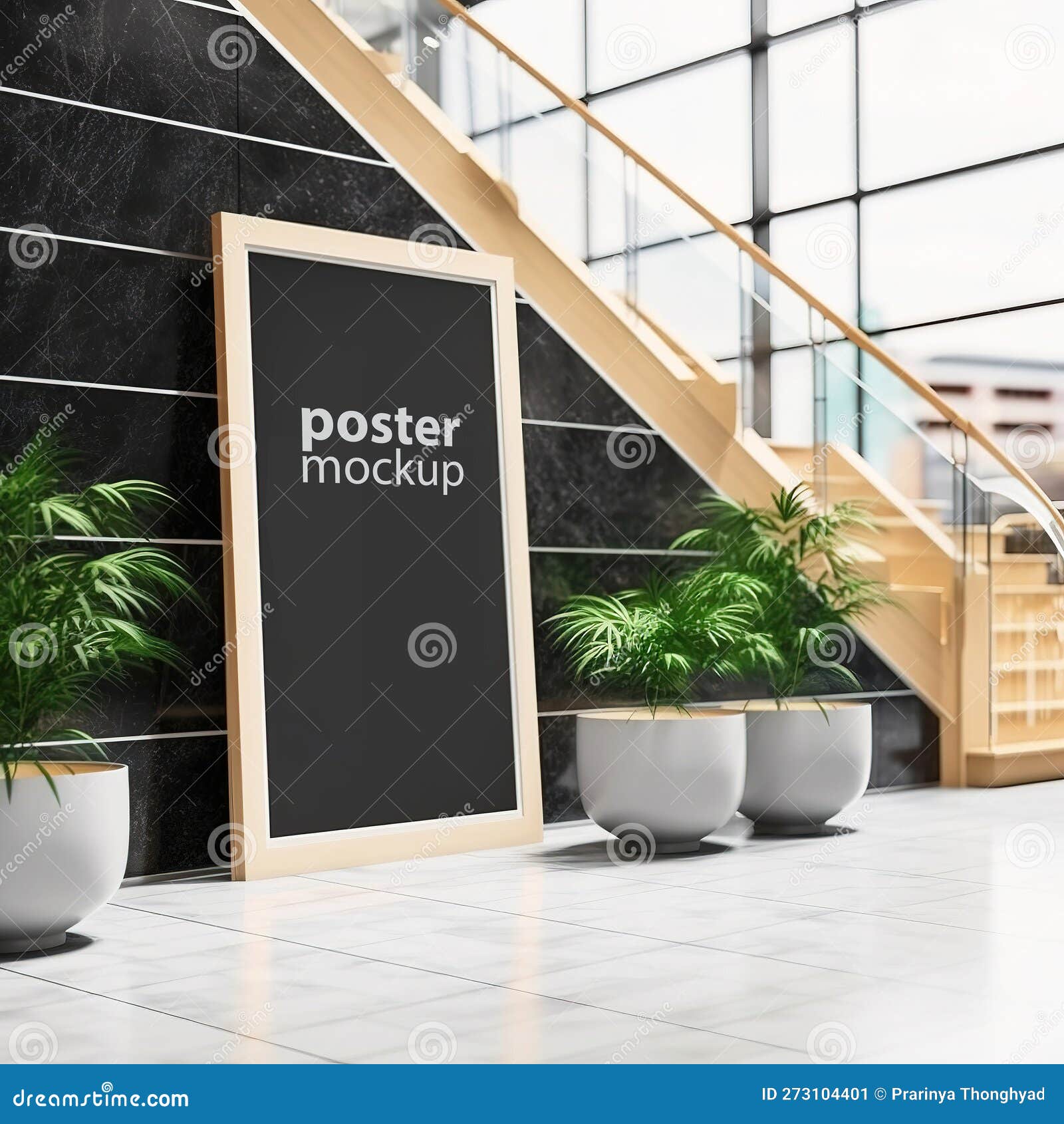 Mockup Poster Media Template Ads Display 3d Rendering Stock ...