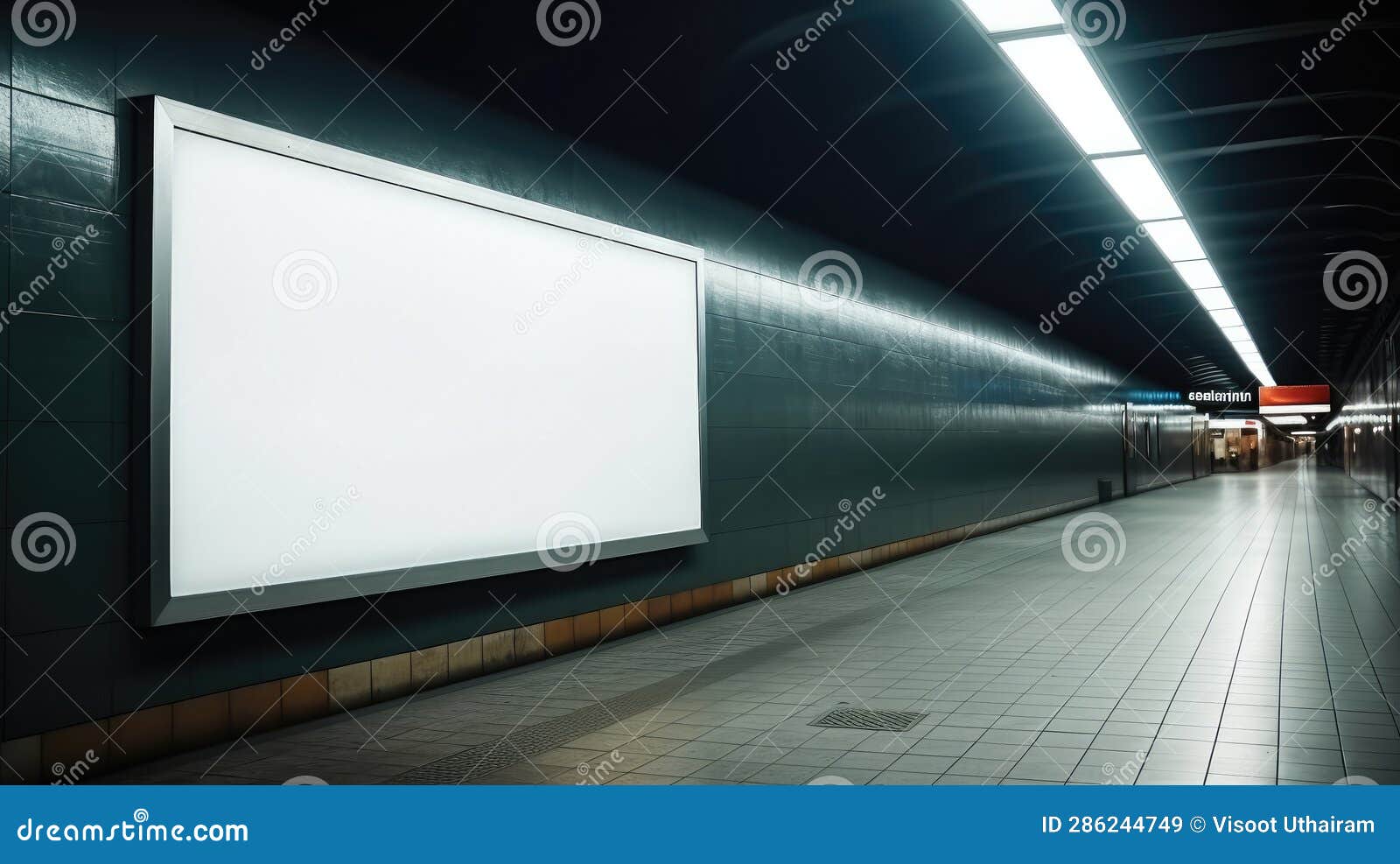 Mockup Poster Media Template Ads Display in Subway Station Stock ...