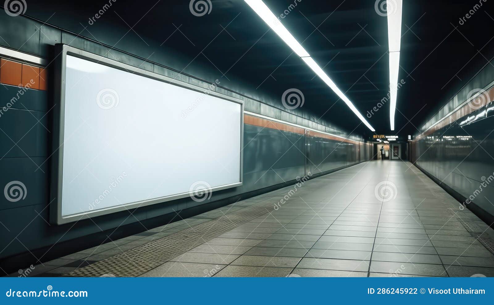 Mockup Poster Media Template Ads Display in Subway Station Stock ...