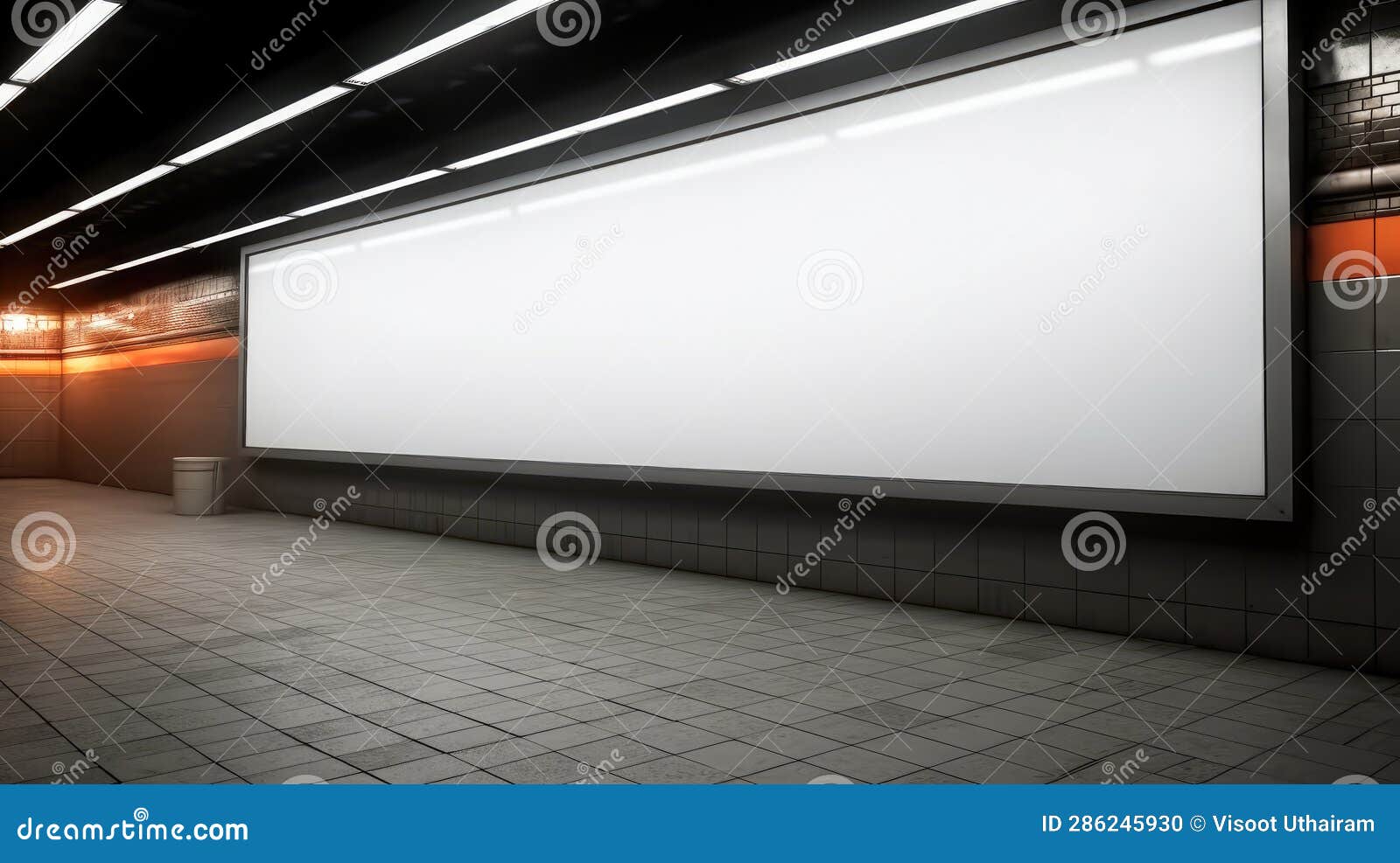 Mockup Poster Media Template Ads Display in Subway Station Stock ...