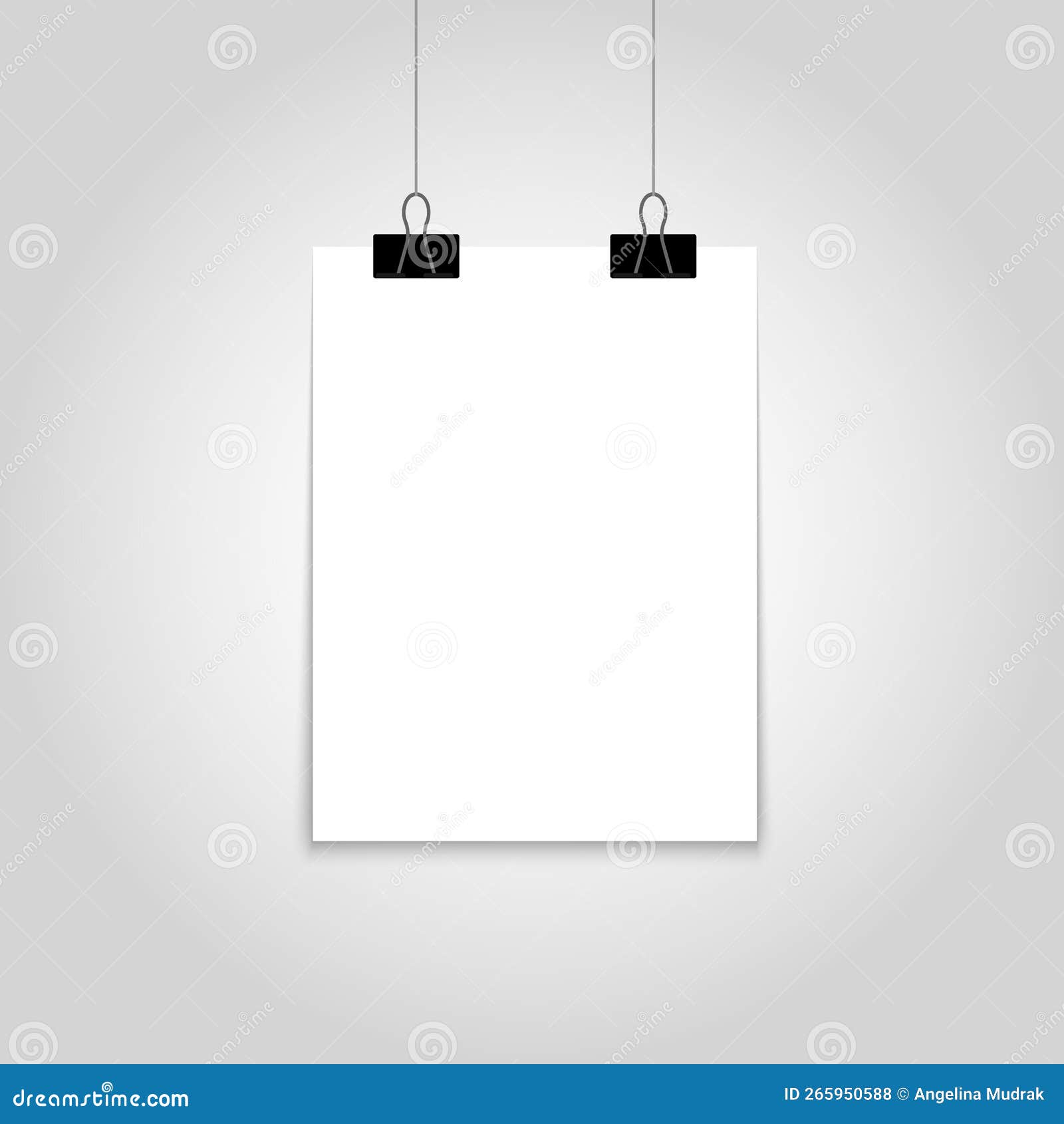 Mockup Poster. One Hanging Poster Mockup. Vector Stock Vector ...
