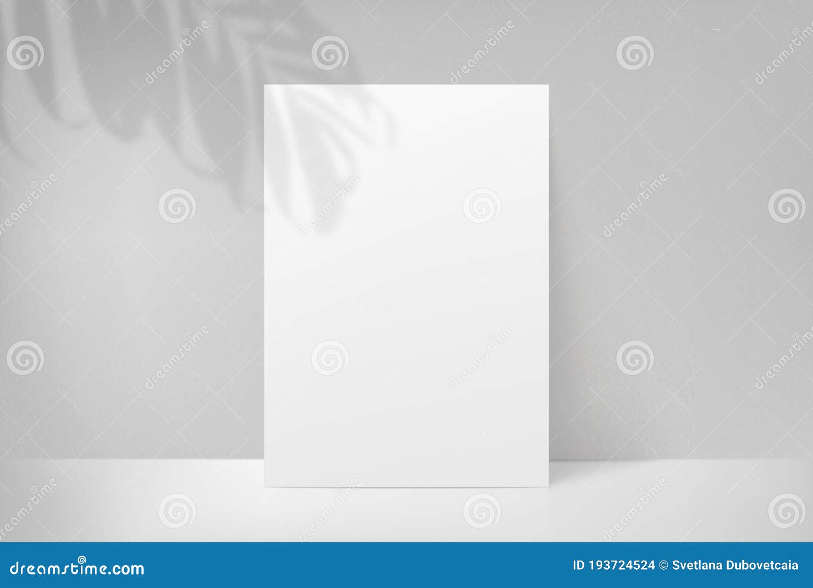 Mockup Poster with Shadow Plant Leaf from the Window. Mock Up Sheet ...