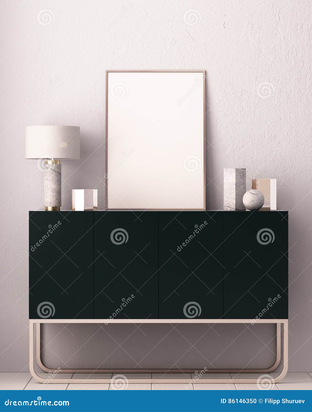 Mockup Posters In The Interior. Art Deco Style. 3d Rendering, 3d ...
