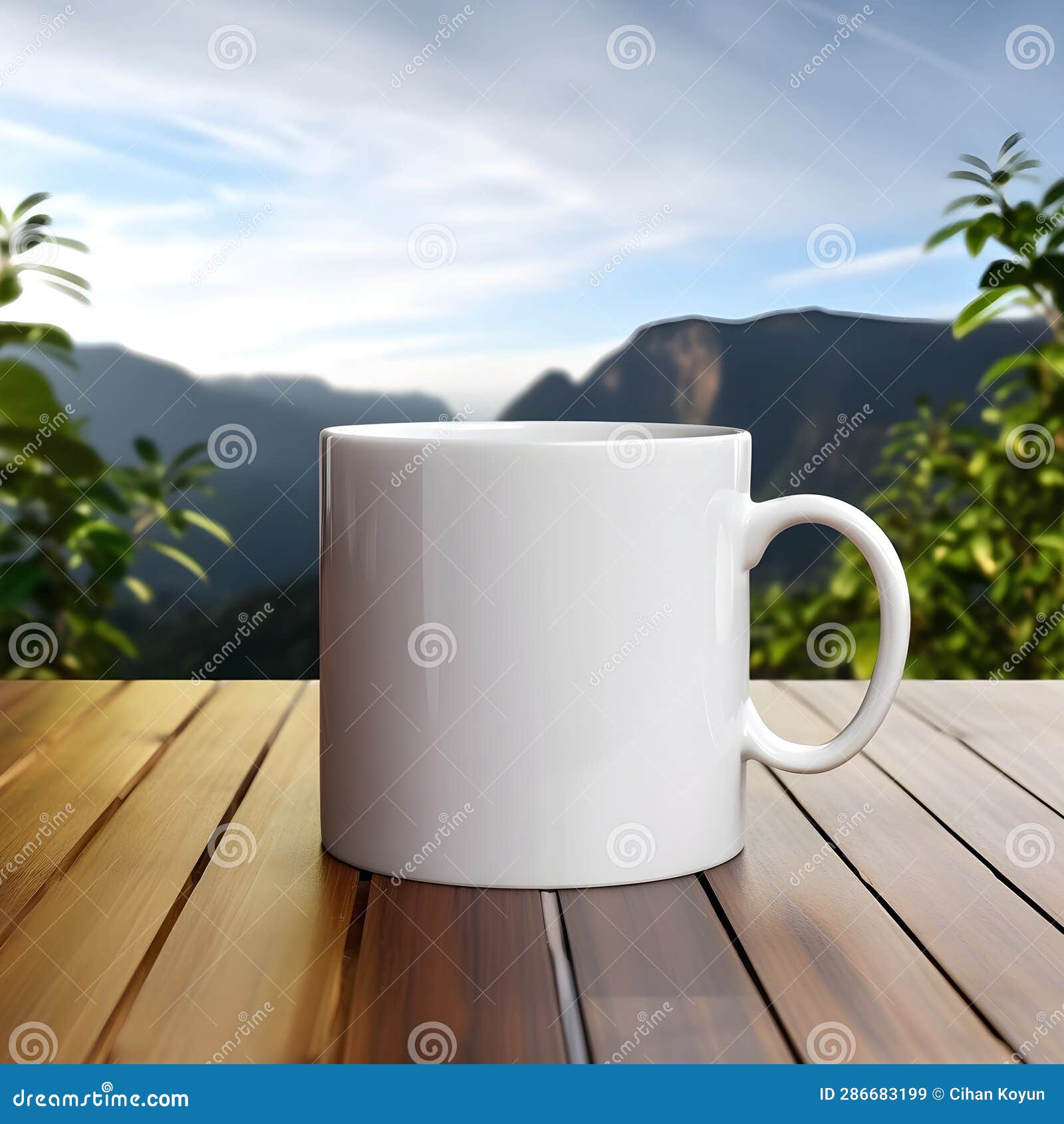 Mockup Presenting a Mug with Complementary Items Stock Illustration ...