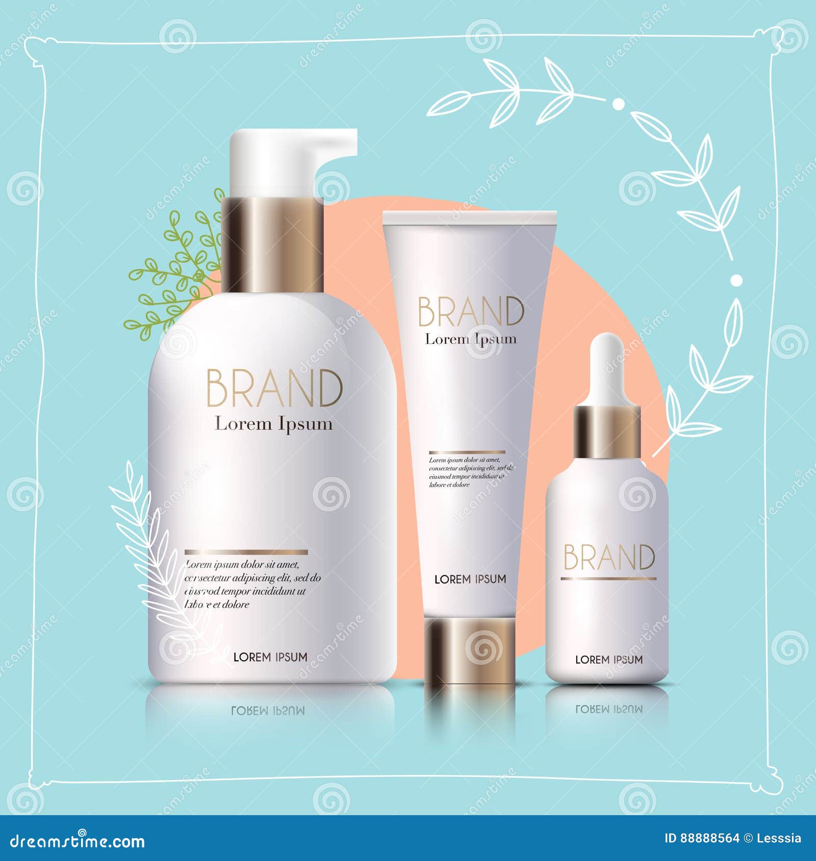 Mockup of Realistic 3d Cosmetics Products for Your Design, on a Stock ...