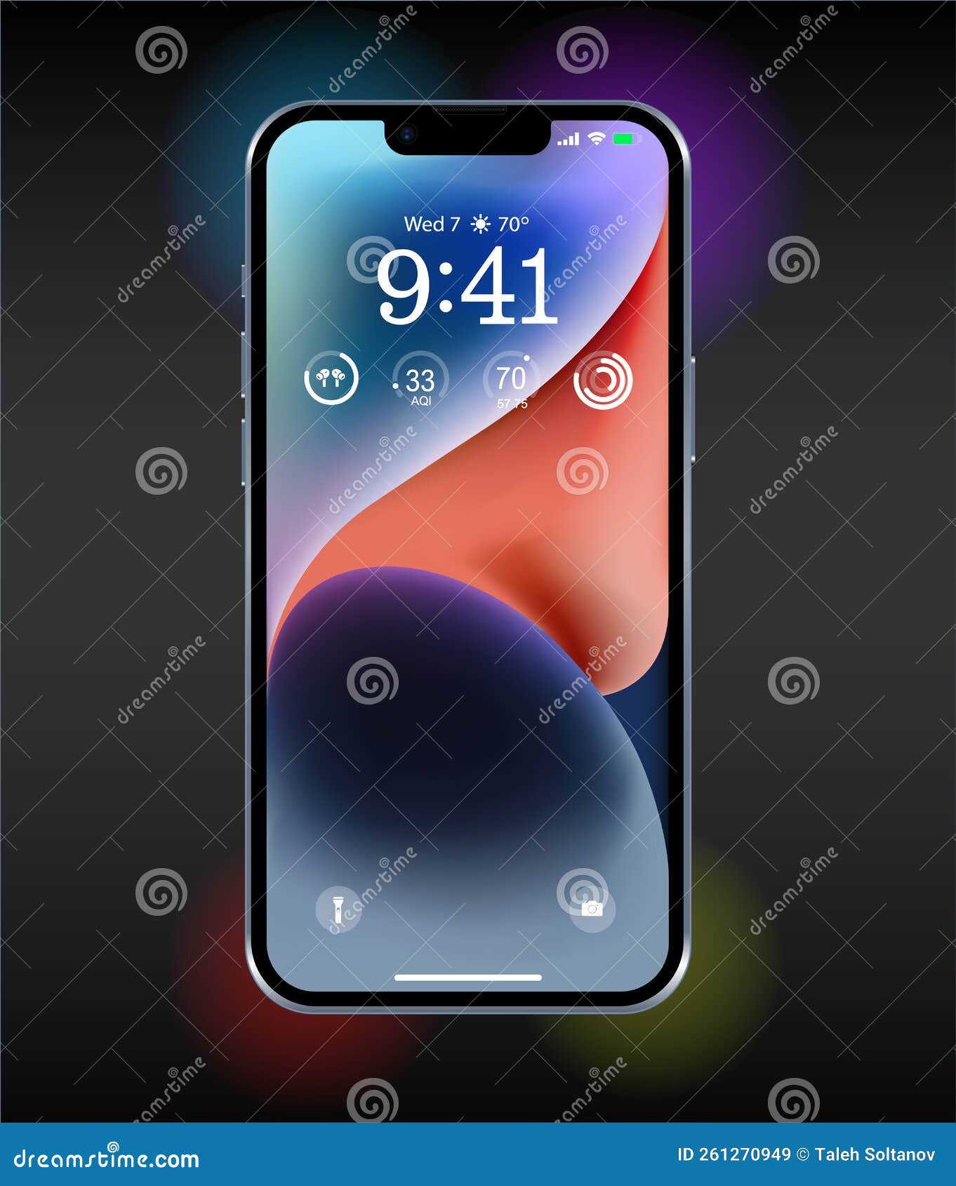 Mockup Realistic Smartphone Frame Design. Stock Vector - Illustration ...