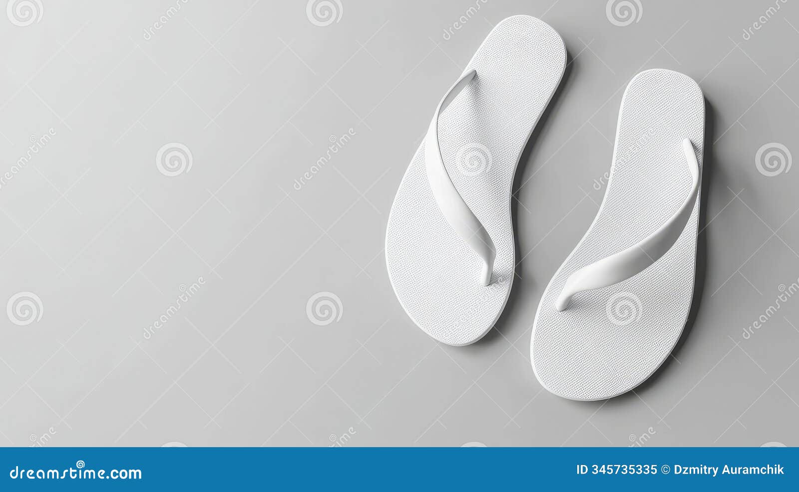 This Mockup Represents a Pair of White Flip Flops Isolated from Front ...