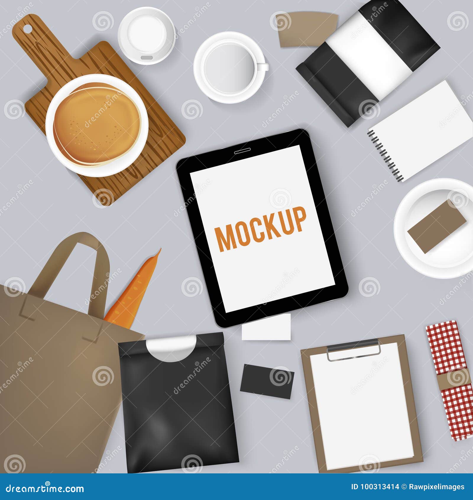 Mockup Set Collection Coffee Cafe Vector Illustration Stock Vector ...
