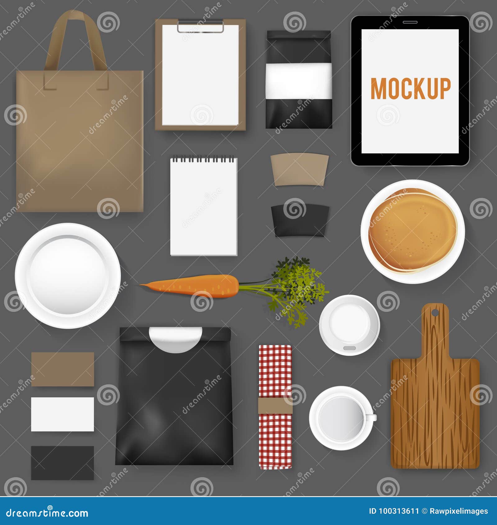Mockup Set Collection Coffee Cafe Vector Illustration Stock Vector ...