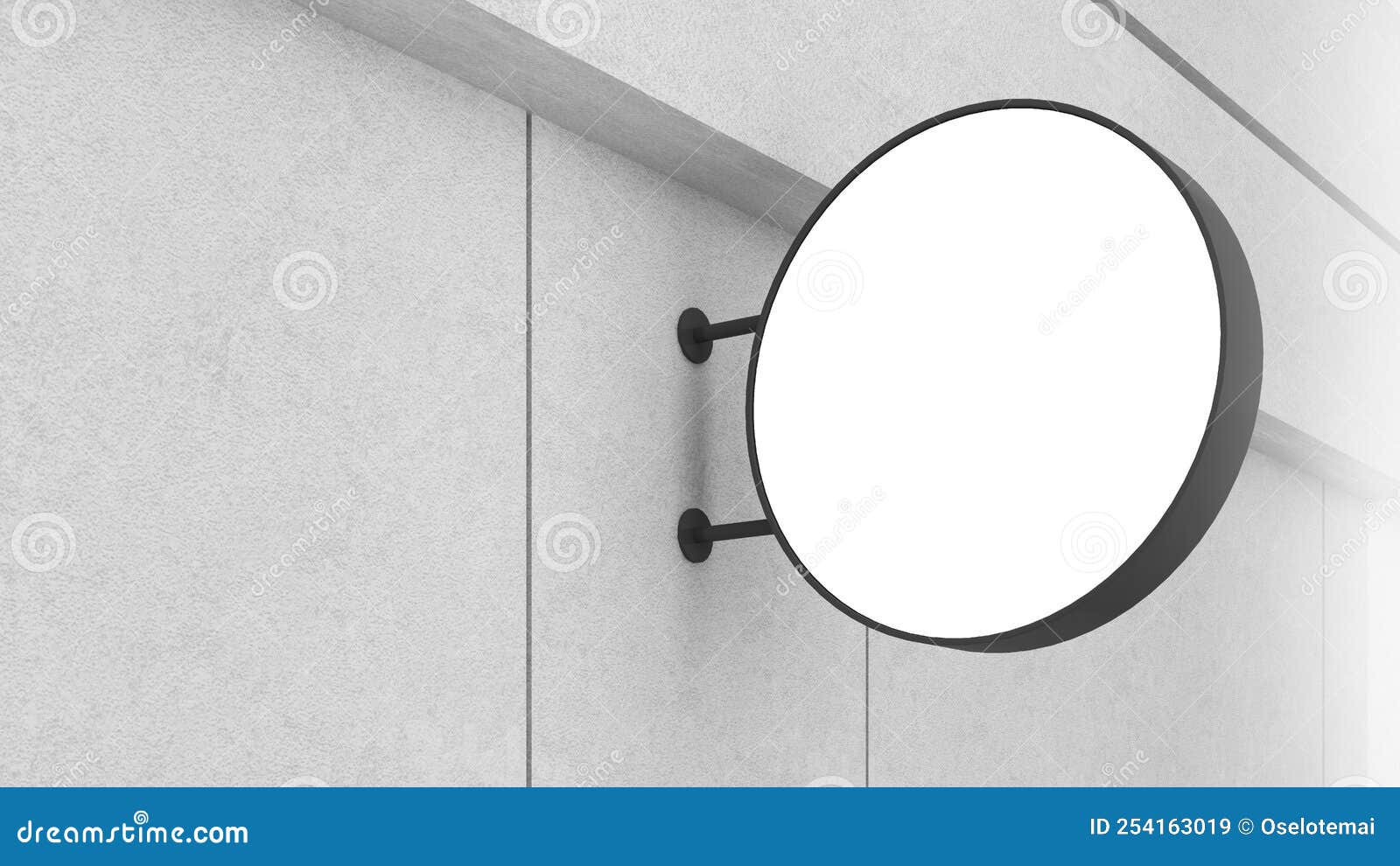 A Mockup of a Shop Sign in a Circular Shape.Signboard for Logo ...