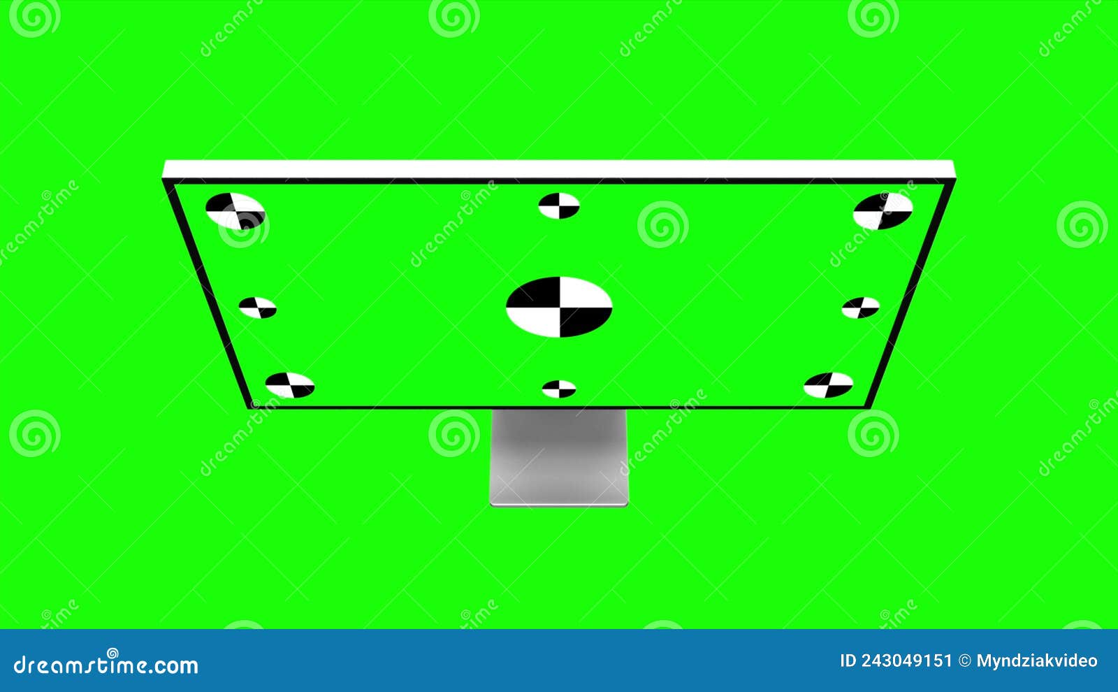 Mockup Shot of Computer with Green Screen. 3D Animation. Screen Has ...