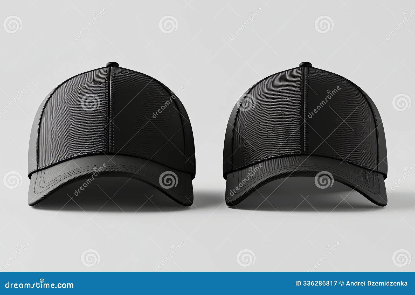 This Mockup Shows the Front and Back of a Black Baseball Cap on a Grey ...