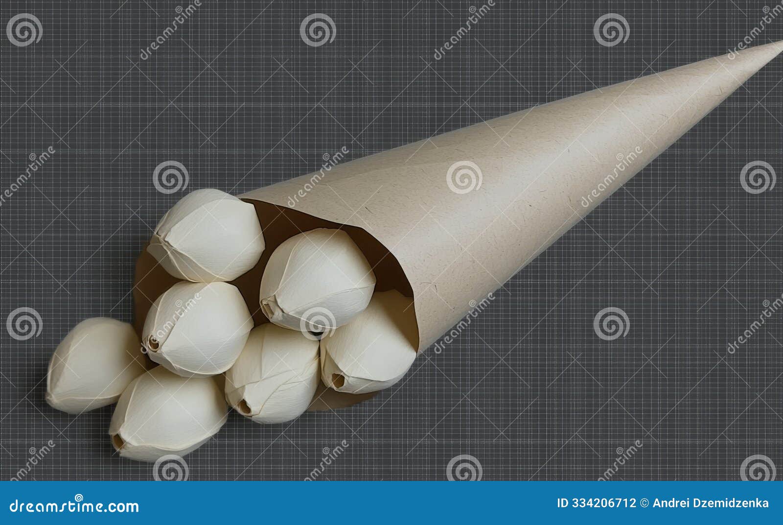 This Mockup Shows a Top View of a Blank White Flowers Packaging Cone ...