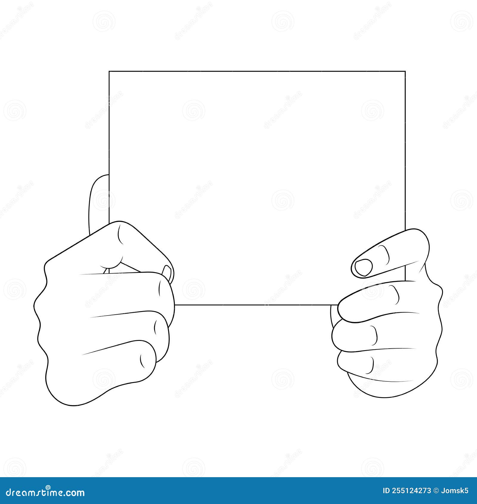 Mockup Sign Holding in Hands Sketch Vector Illustration Stock Vector ... Mockup Sign Holding in Hands Sketch Vector Illustration Stock Vector ...