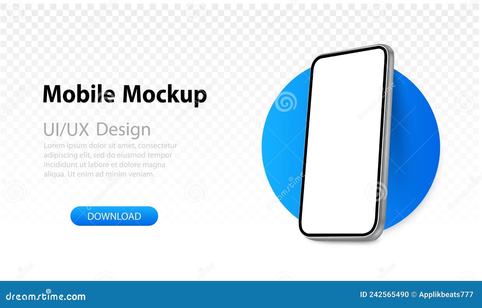 Mockup Smartphone Blank Screen. Blank Template UI UX for Presentation ...