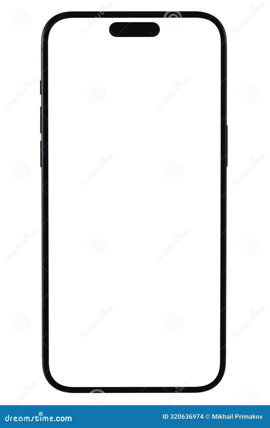 Mockup Smartphone IPhone 15 Pro Max Isolated with White, Blank Screen ...