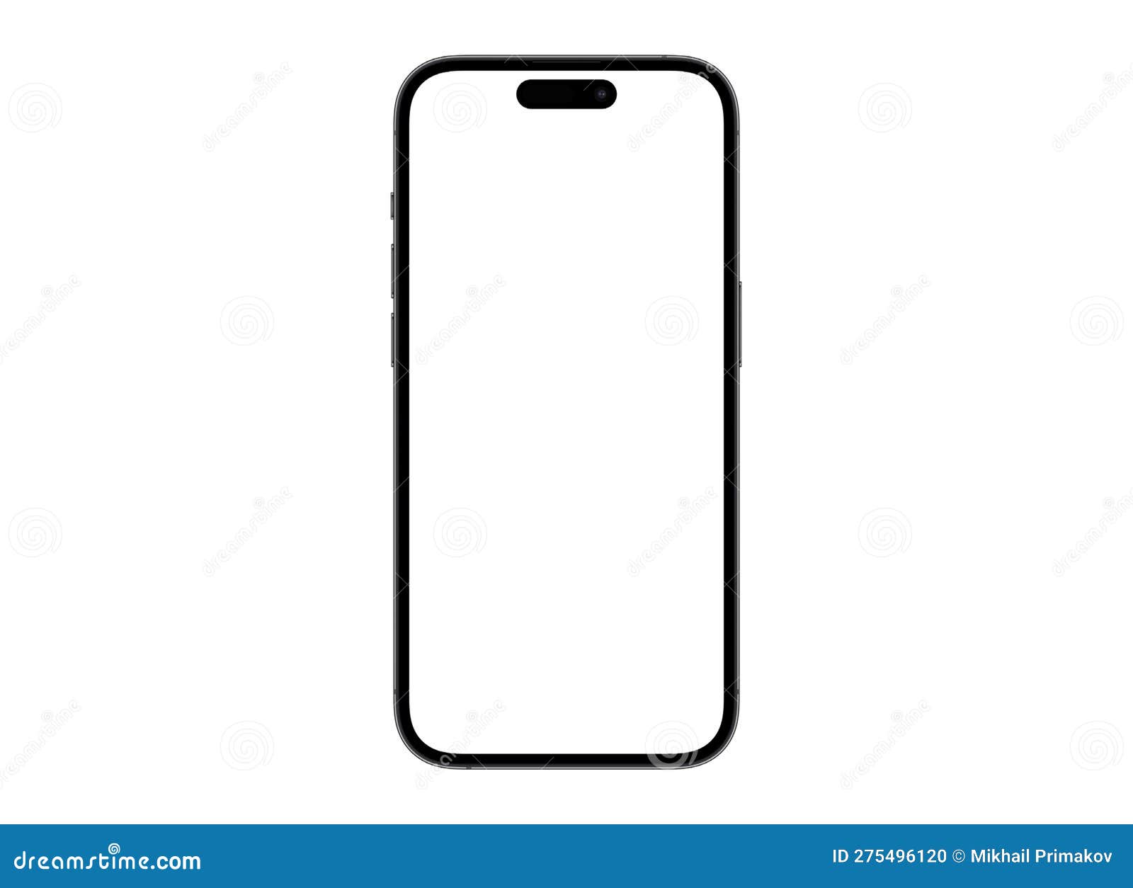 Mockup Smartphone IPhone Horizontal With White Screen Editorial Image ...