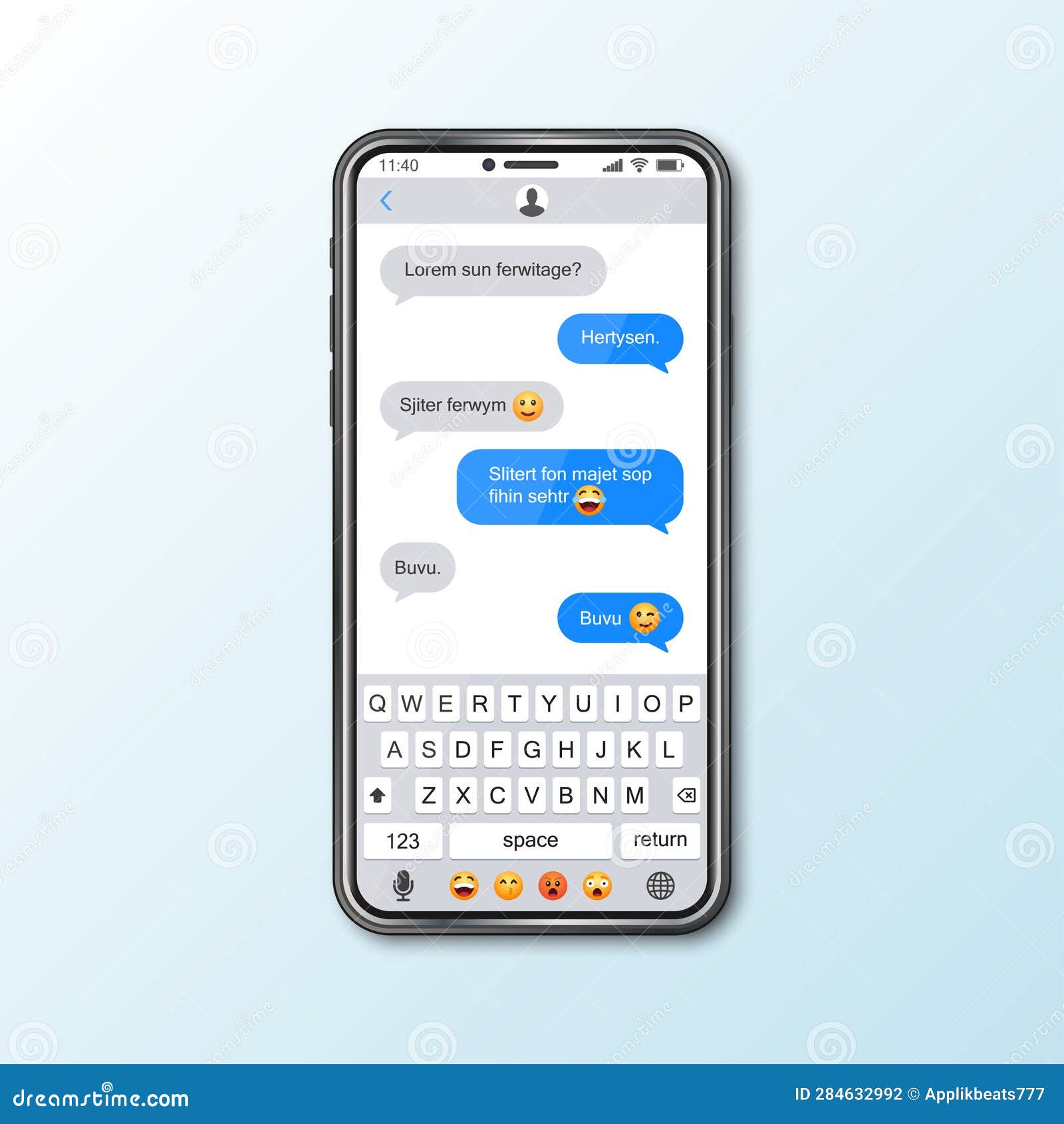 Mockup with Smartphone with Messenger Window for Social Media Stock ...
