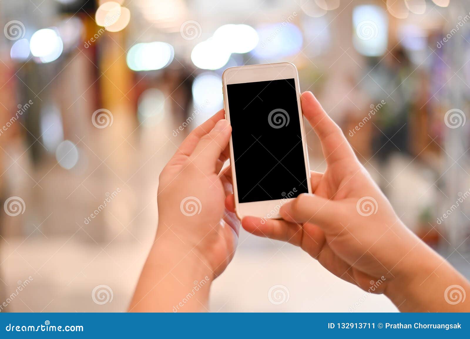 Mockup Smartphone Mobile on Hands Stock Image - Image of hand, device ...