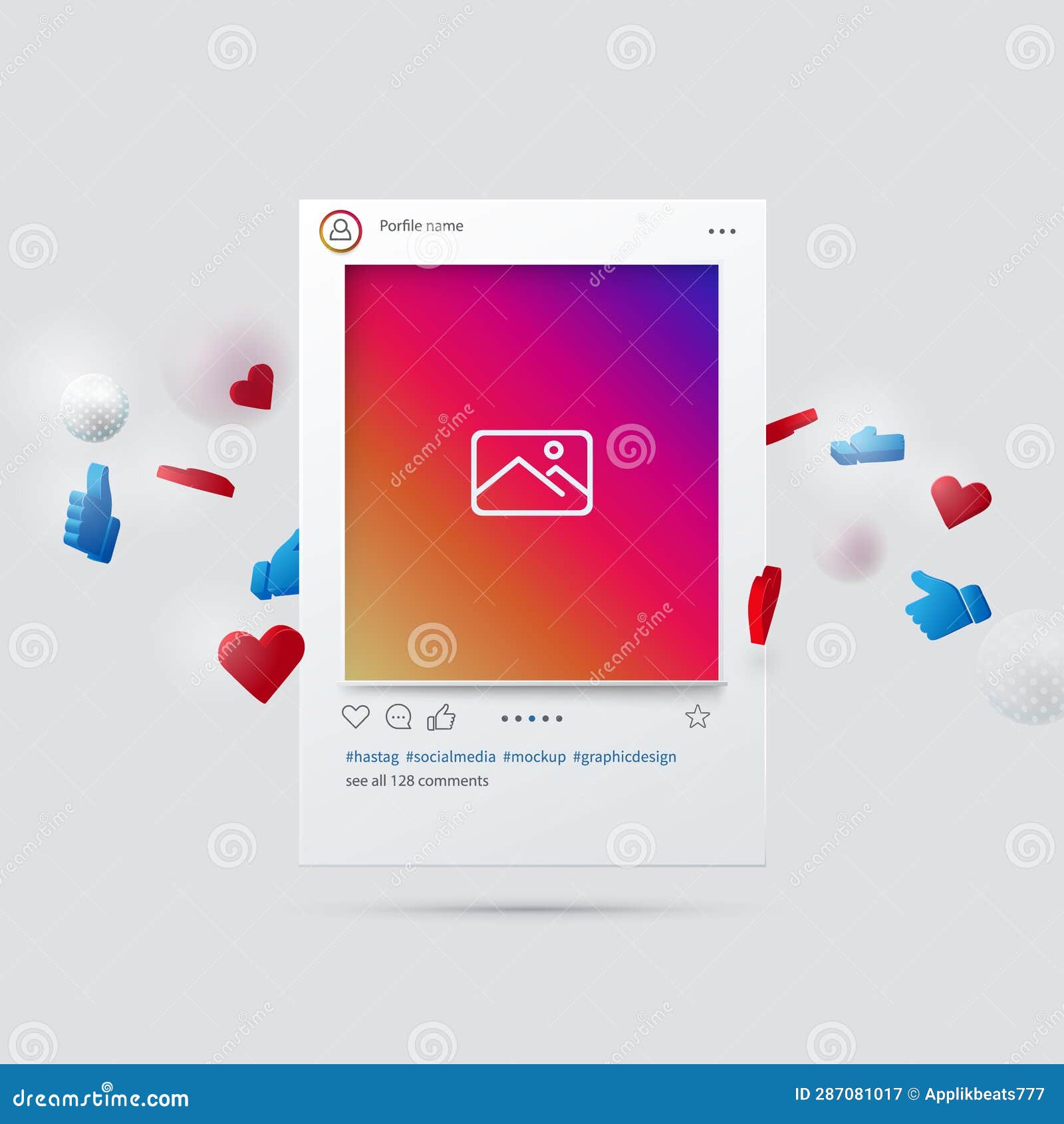 Mockup of Social Network Interface. Social Media Design Concept Stock ...